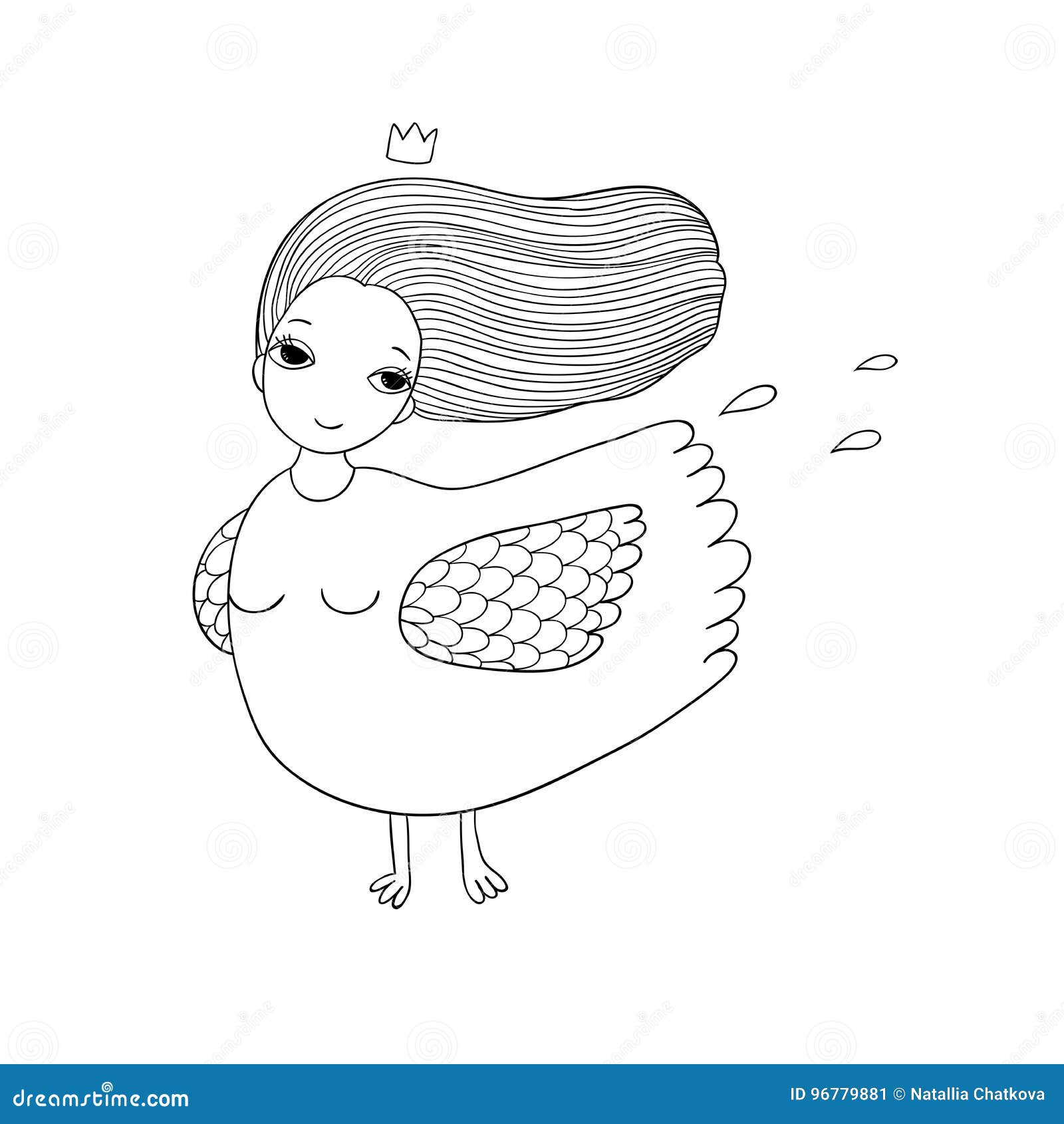 Girl Sirin. Mythological Bird. Russian Folklore. Vector | CartoonDealer ...