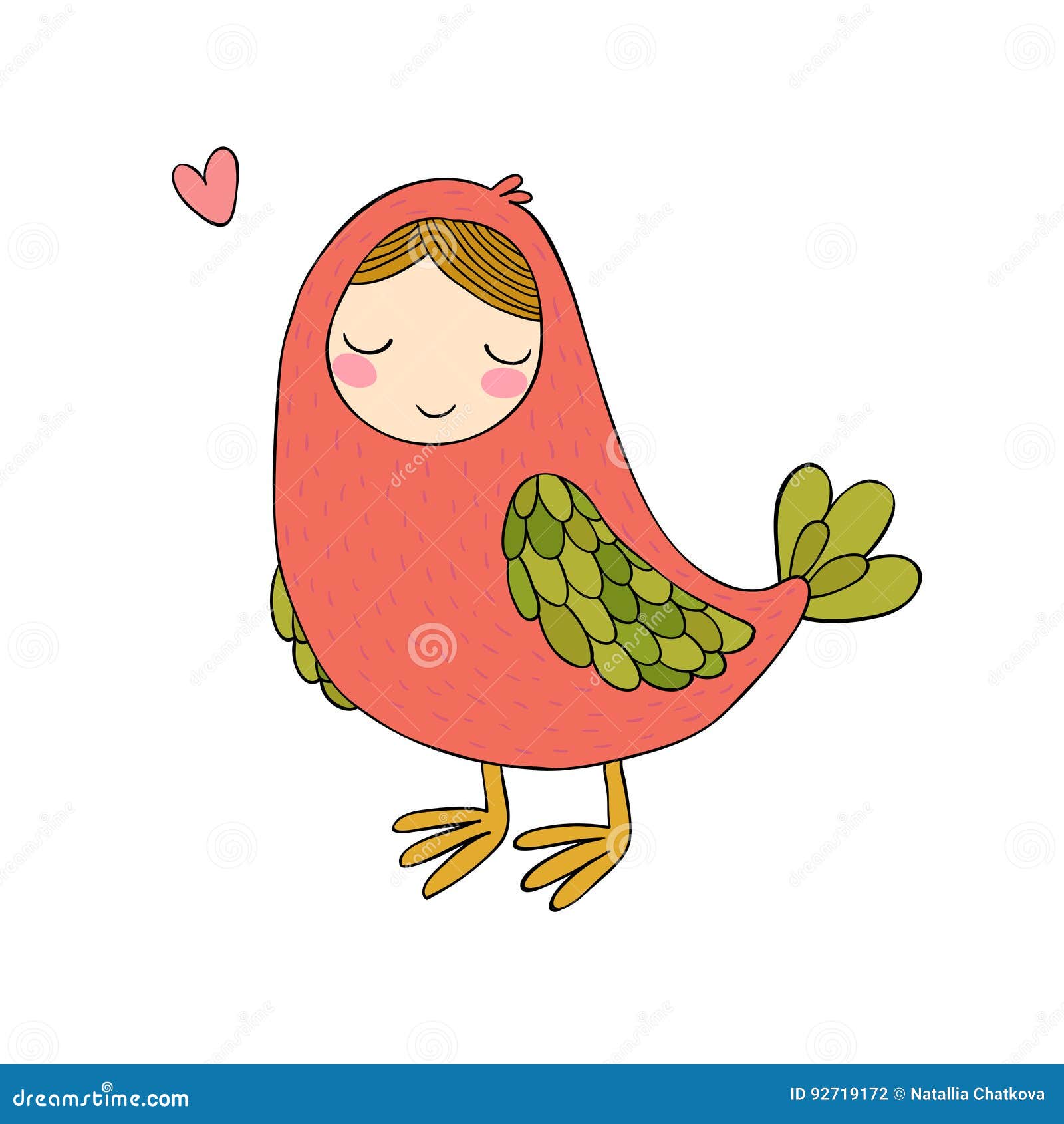 Girl Sirin. Mythological Bird. Russian Folklore. Vector | CartoonDealer ...