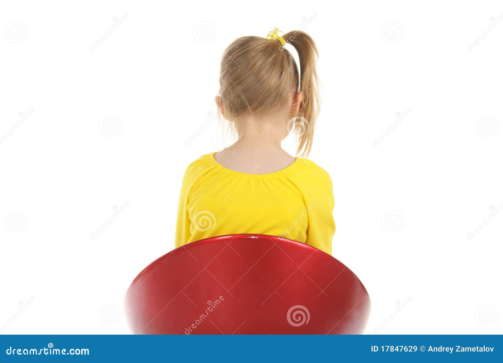 Girl Sits on Chair Back To Camera Stock Image - Image of person ...