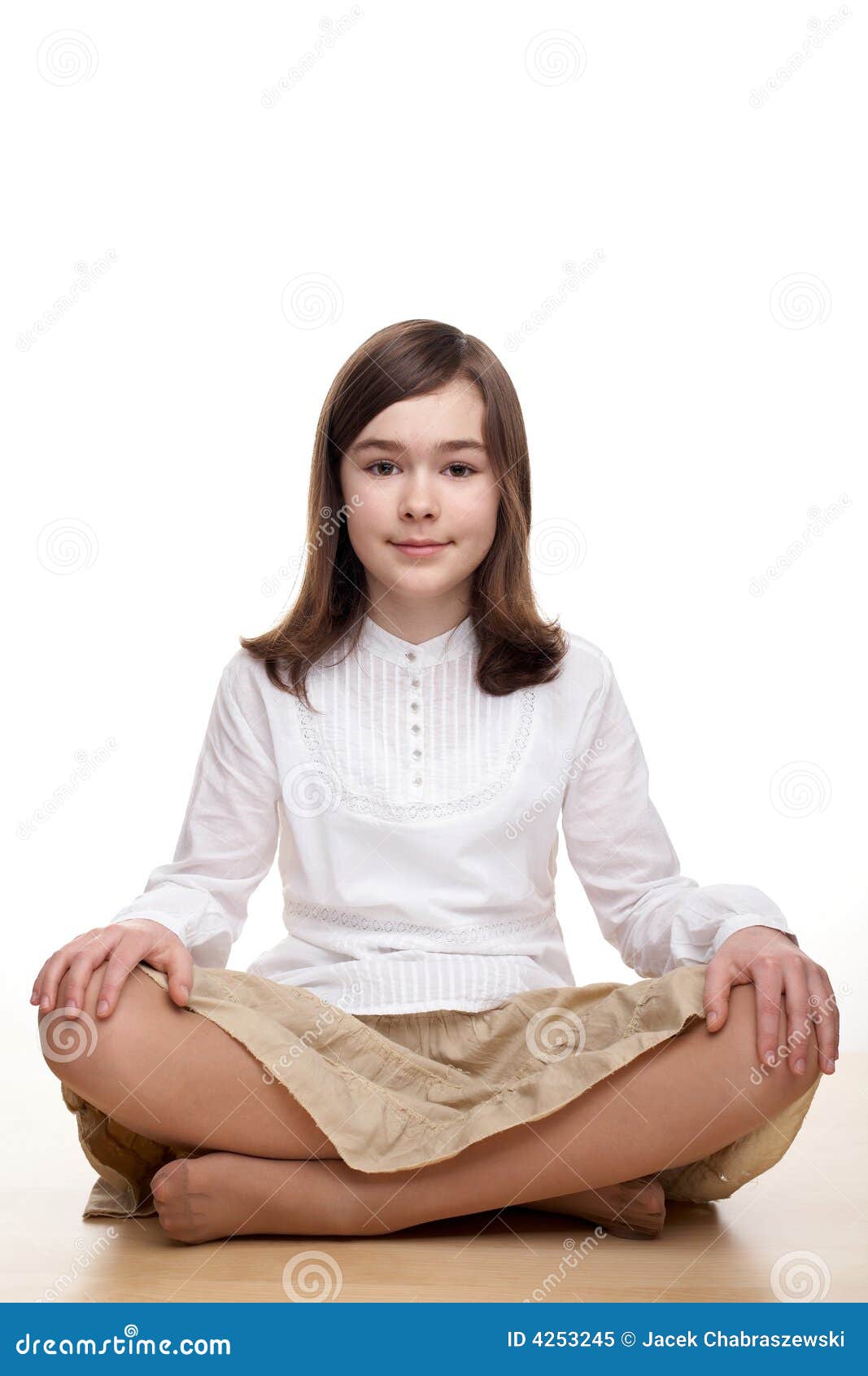 Girl sitting stock image. Image of charming, positive - 4253245