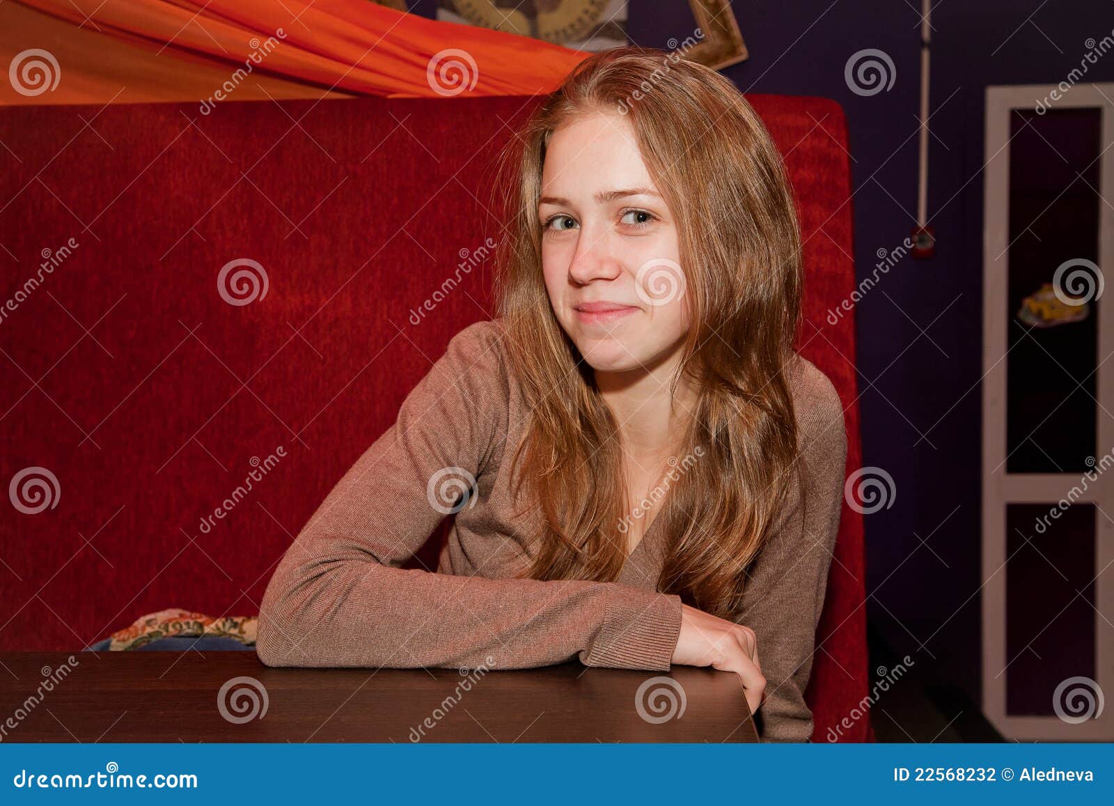 Girl sitting in a bar stock photo. Image of guys, cafe - 22568232