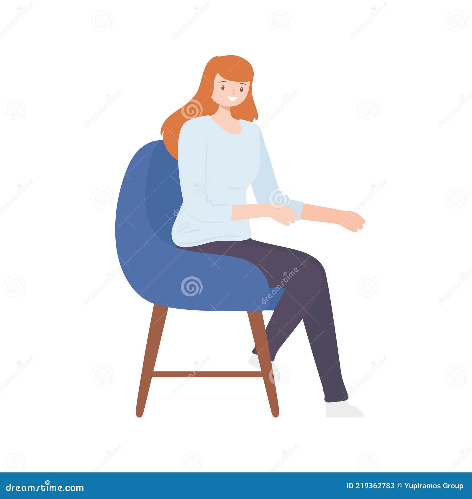Girl Sitting On Chair Stock Vector Illustration Of Design 219362783