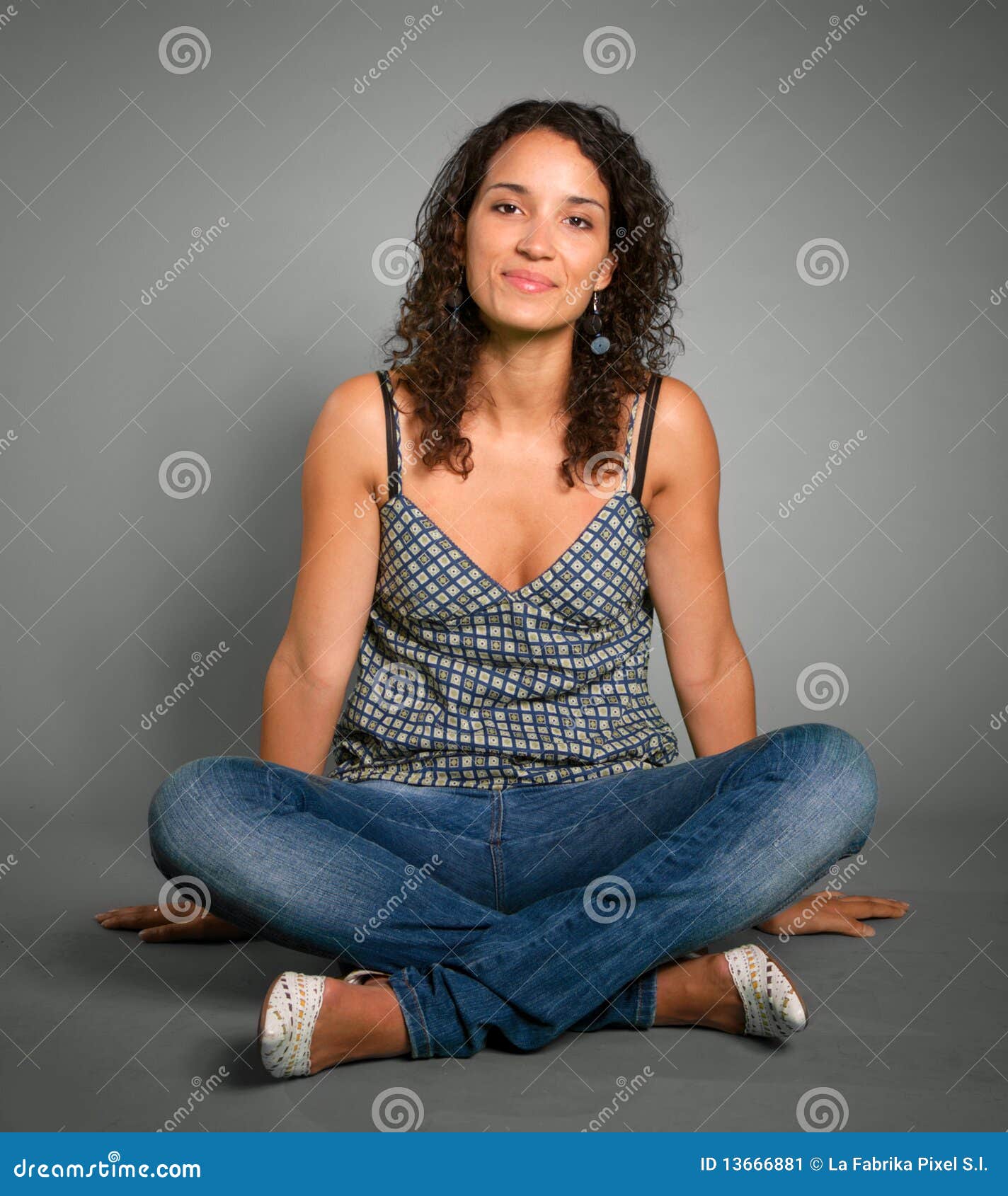 Girl sitting down stock image. Image of brunette, pretty - 13666881