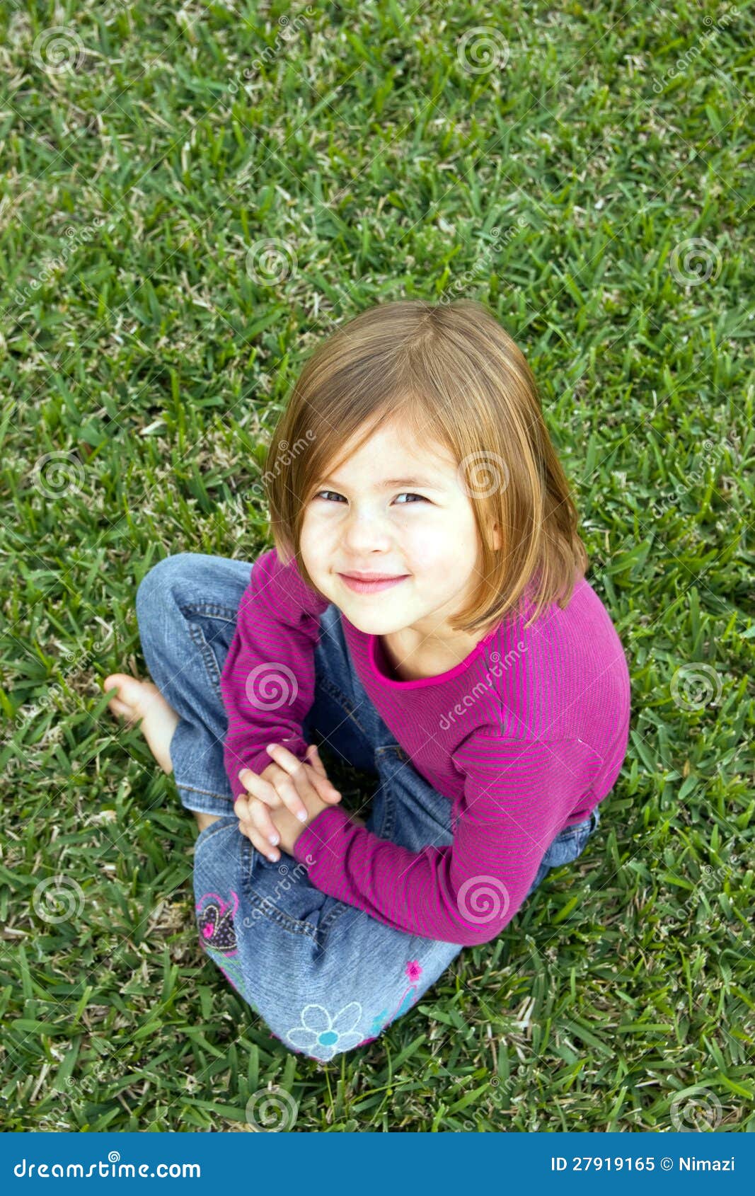 Girl sitting on grass stock image. Image of sitting, crosed - 27919165
