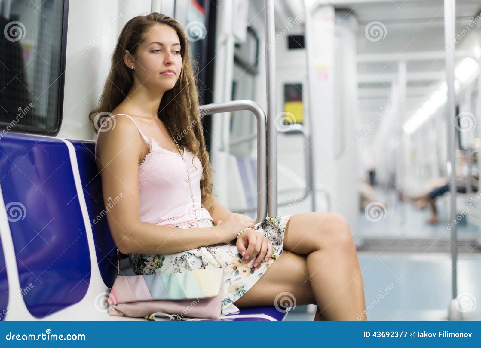 Girl sitting inside train stock image. Image of person - 43692377