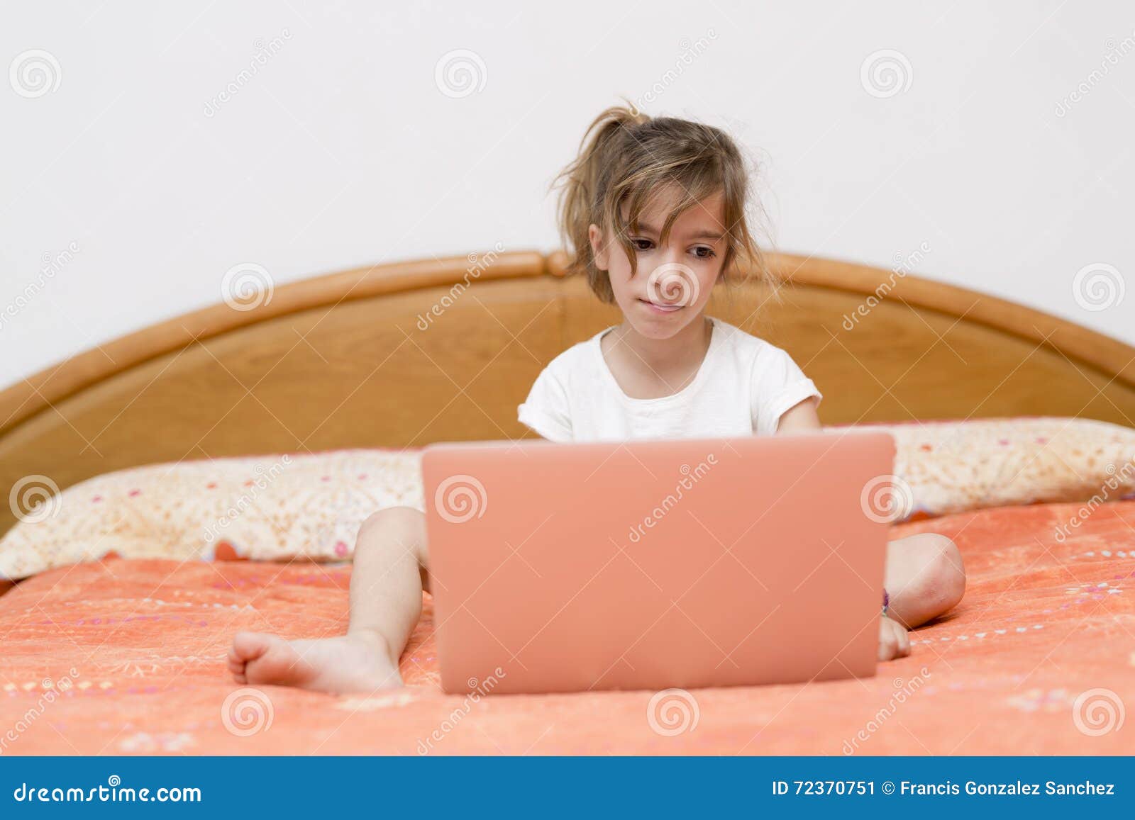 Girl sitting with a laptop stock image. Image of internet - 72370751