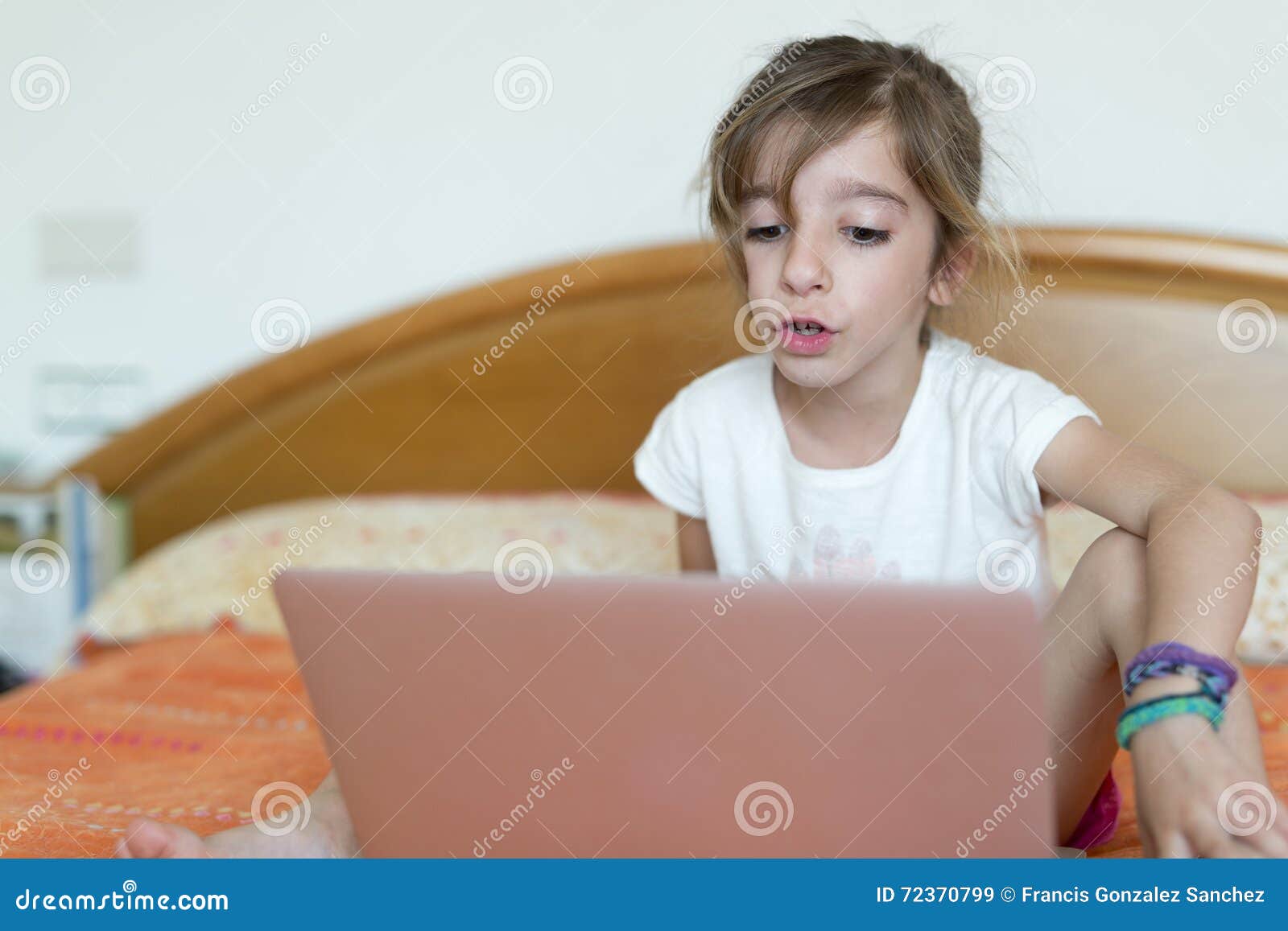 Girl sitting with a laptop stock image. Image of computer - 72370799