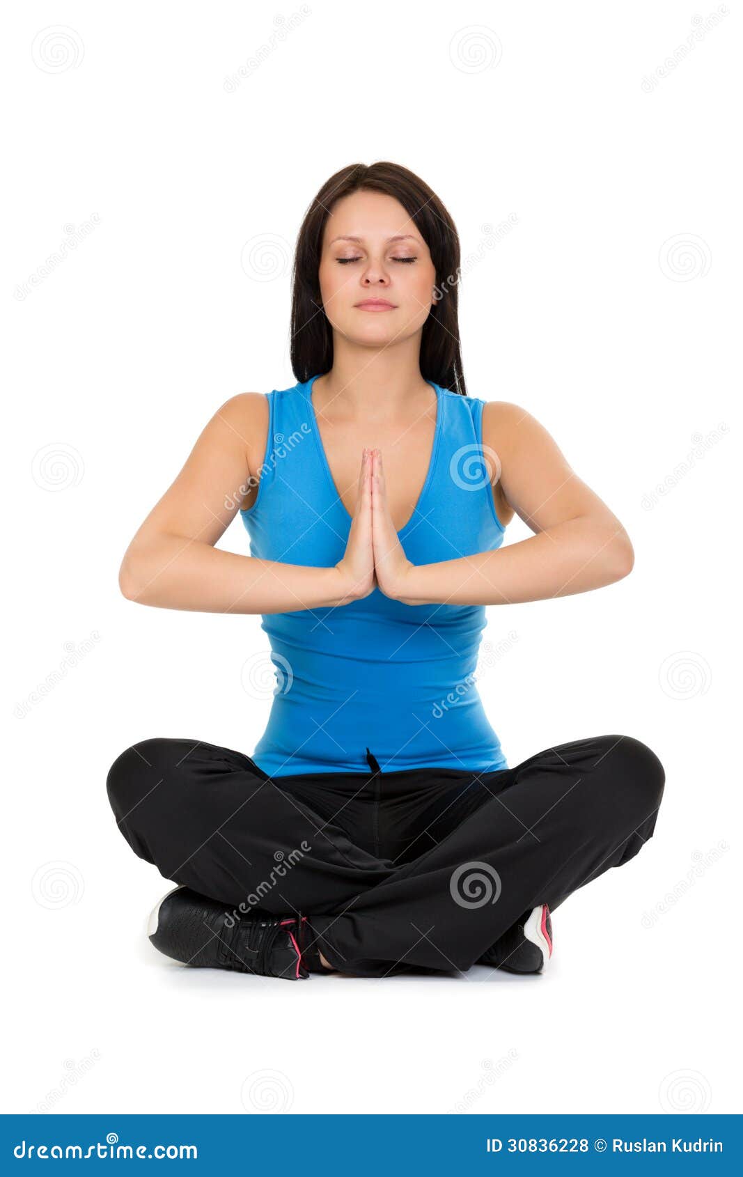 Girl Sitting in the Lotus Position Stock Photo - Image of girl, model ...
