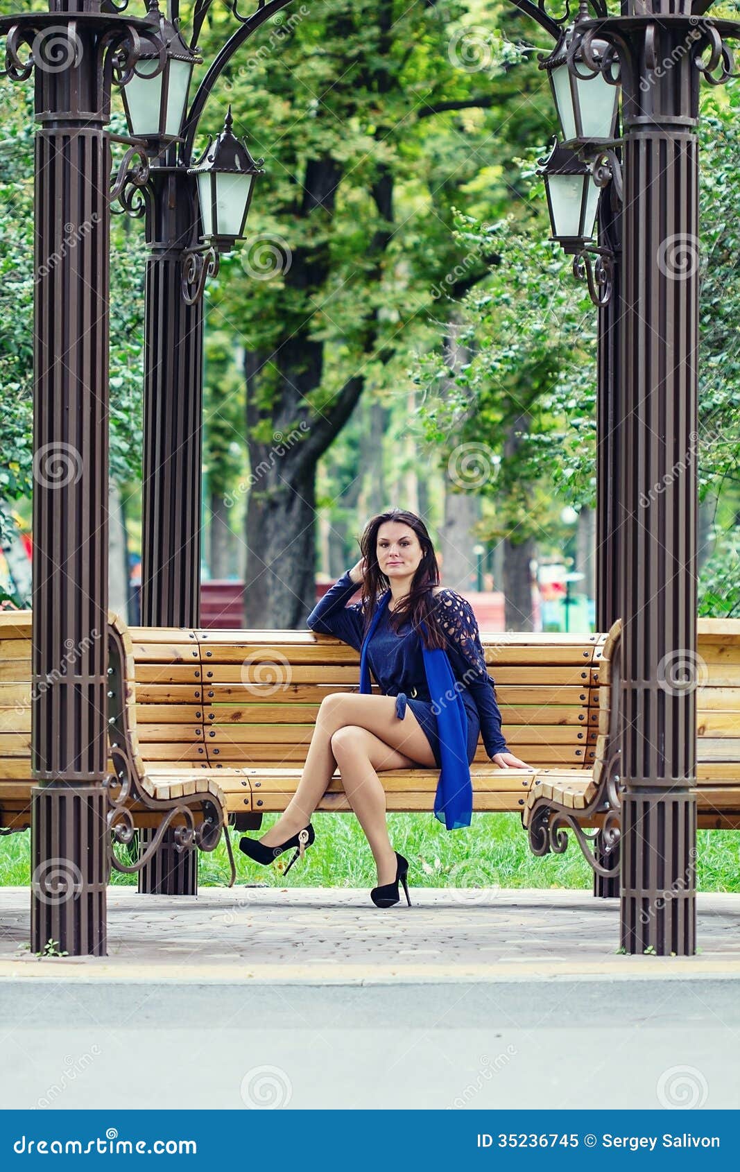 Girl sitting in the park stock image. Image of nature - 35236745
