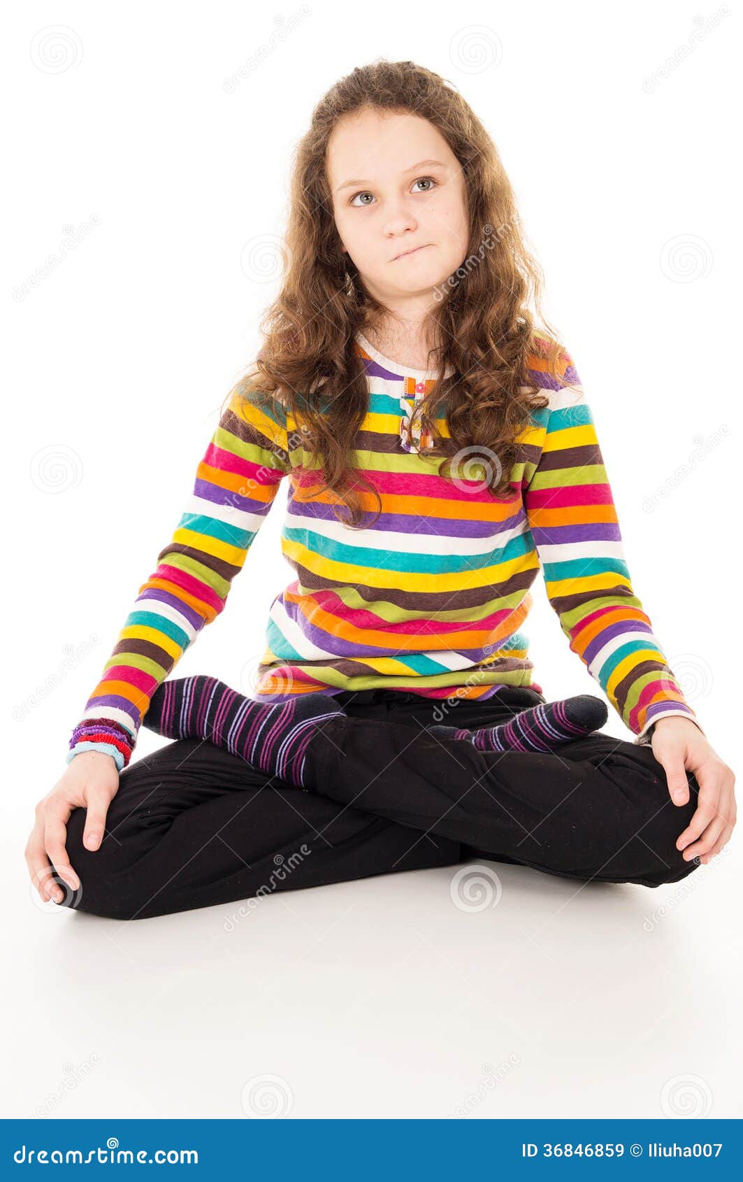 Girl sitting and thinking stock image. Image of joyful - 36846859