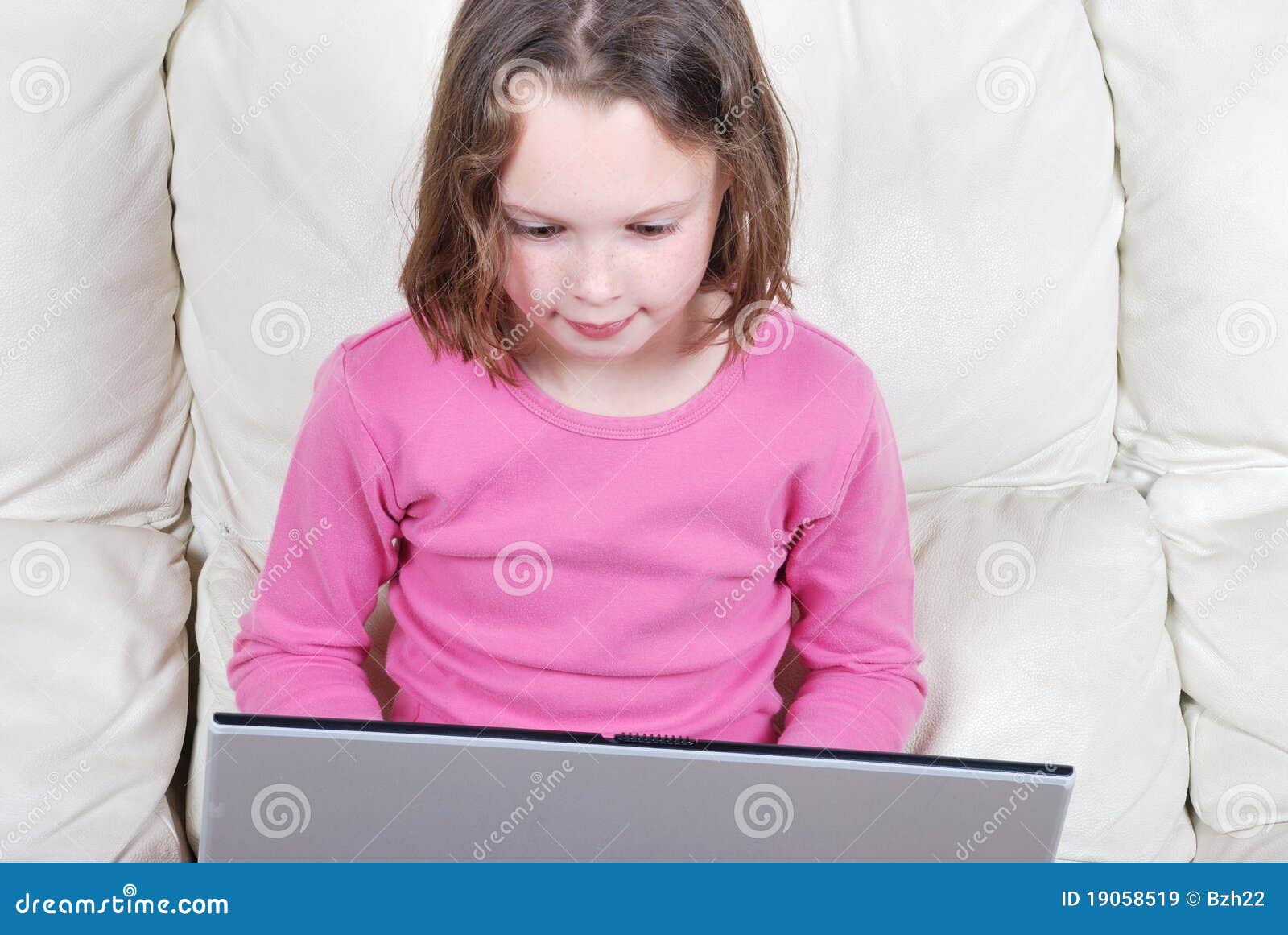 Girl sitting using laptop stock image. Image of beauty - 19058519