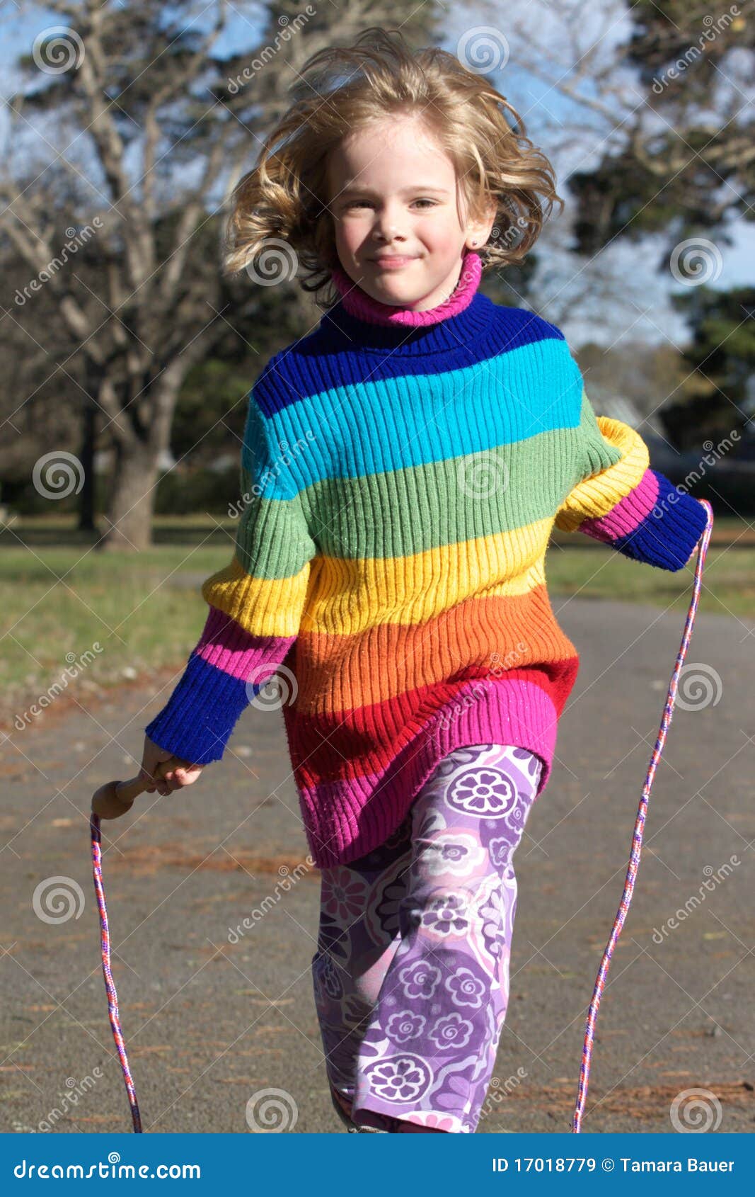 Girl skipping stock image. Image of outdoor, people, fitness - 17018779