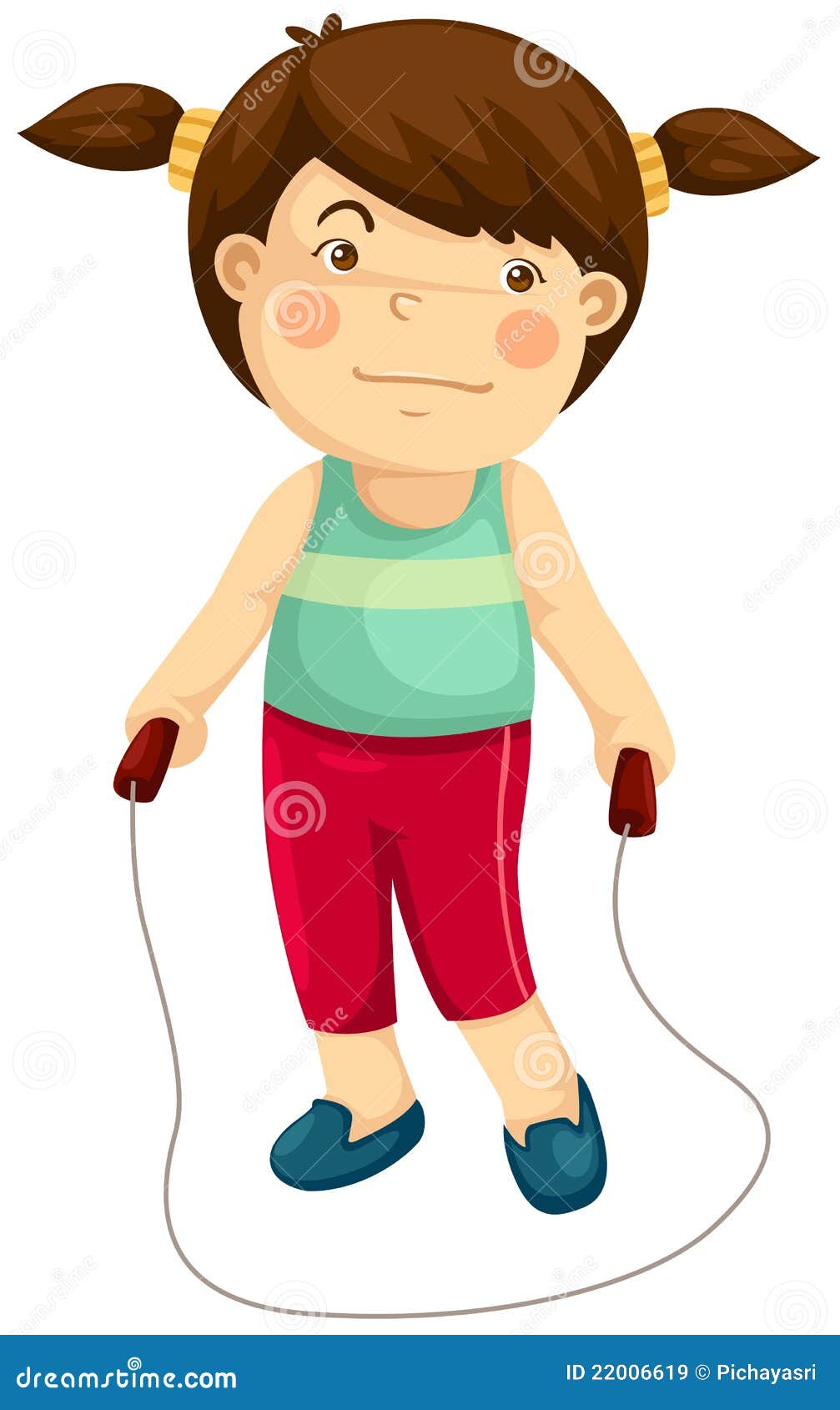 Girl With A Skipping Rope Coloring Page Stock Image | CartoonDealer.com ...
