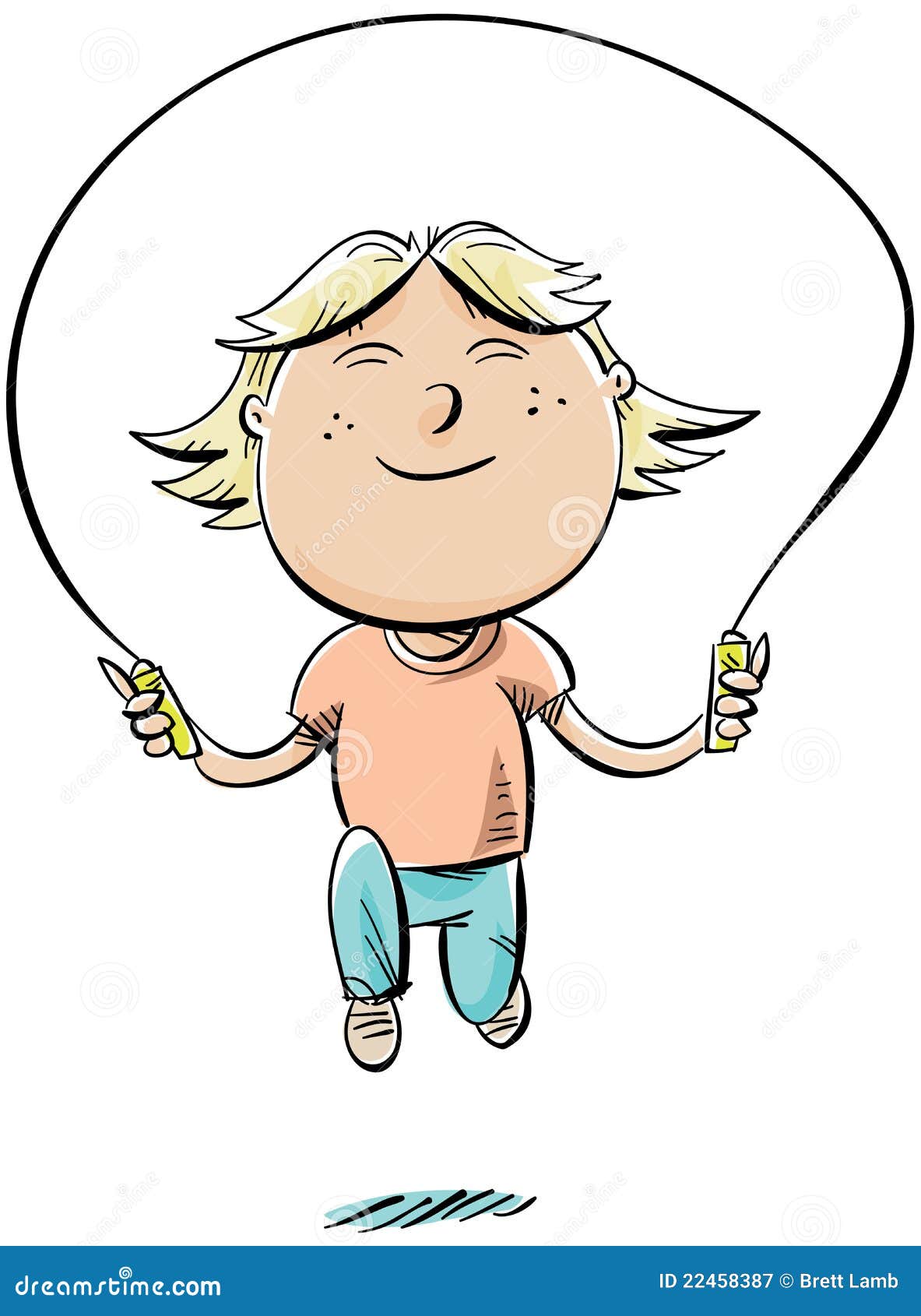 Girl Skipping stock illustration. Illustration of smile - 22458387