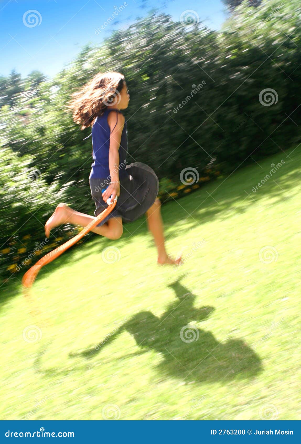 Girl skipping in garden stock photo. Image of jump, play - 2763200