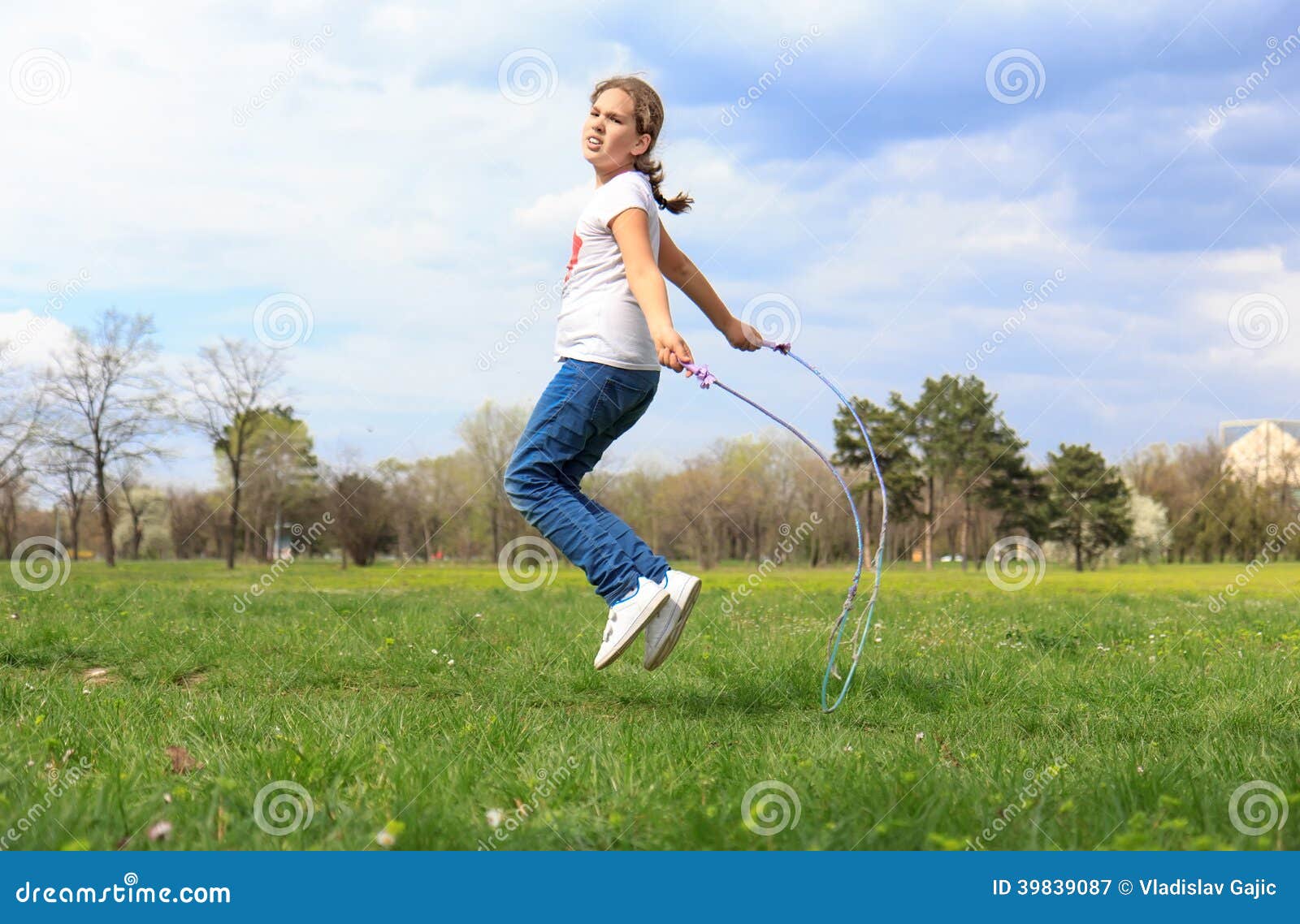 Girl with skipping rope stock image. Image of cheerful - 39839087