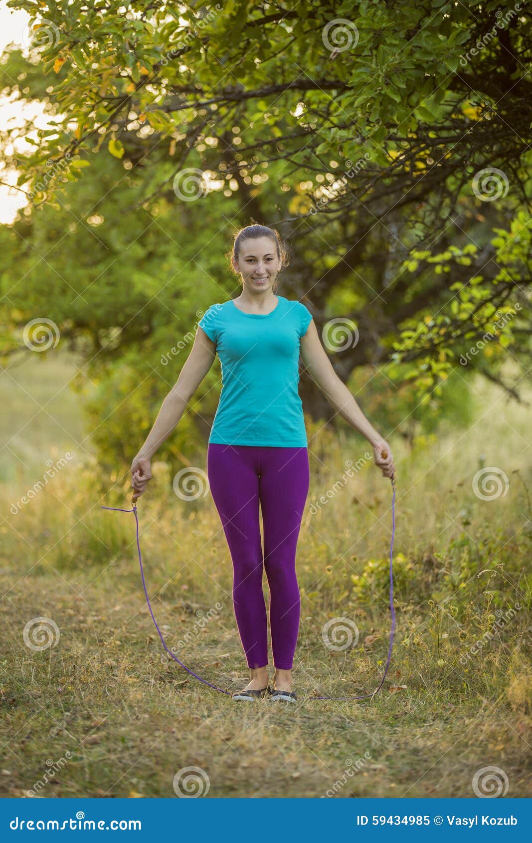 Girl with skipping rope stock image. Image of jump, nature - 59434985