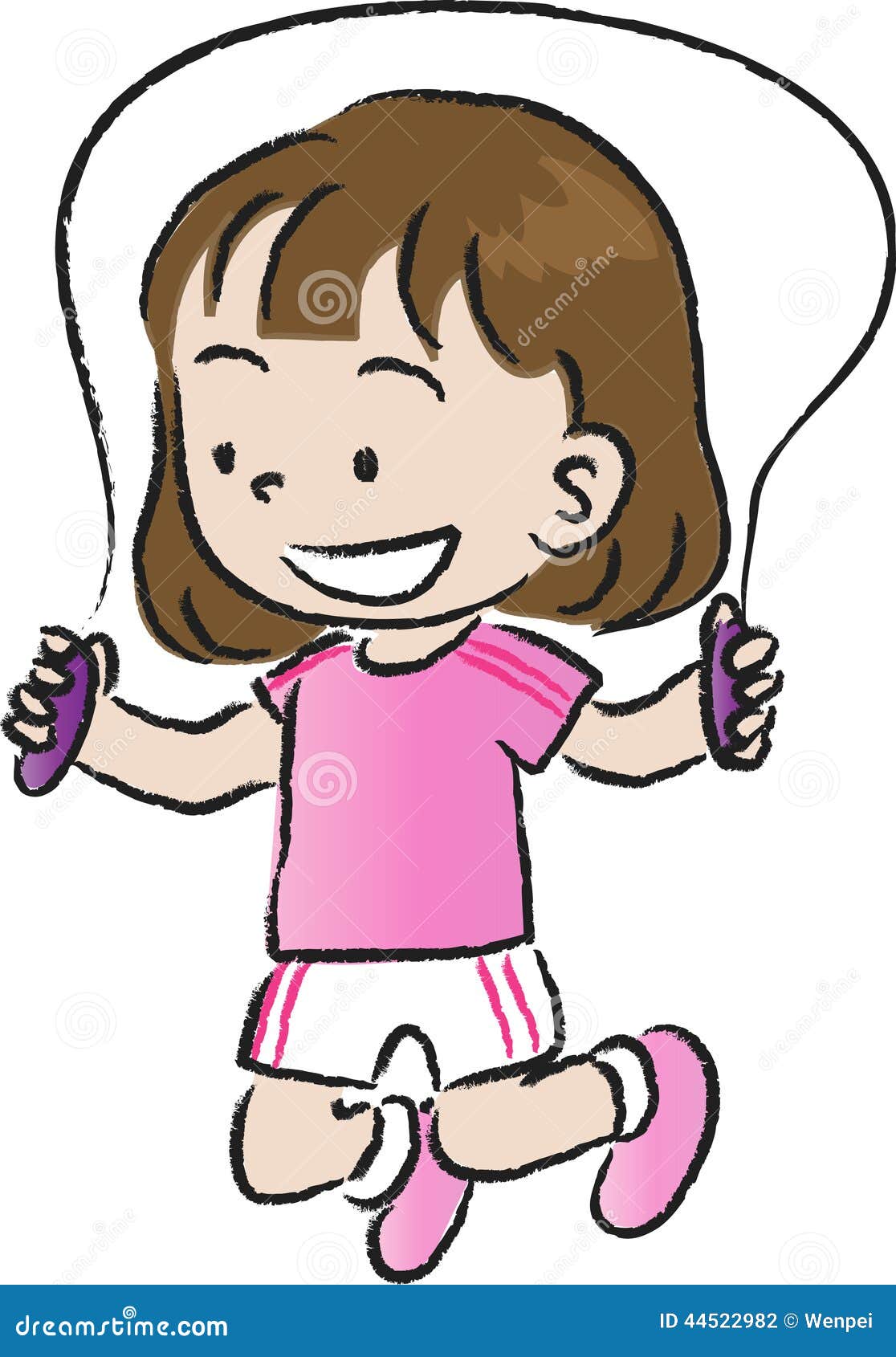 Girl Skipping stock illustration. Illustration of cartoon - 44522982