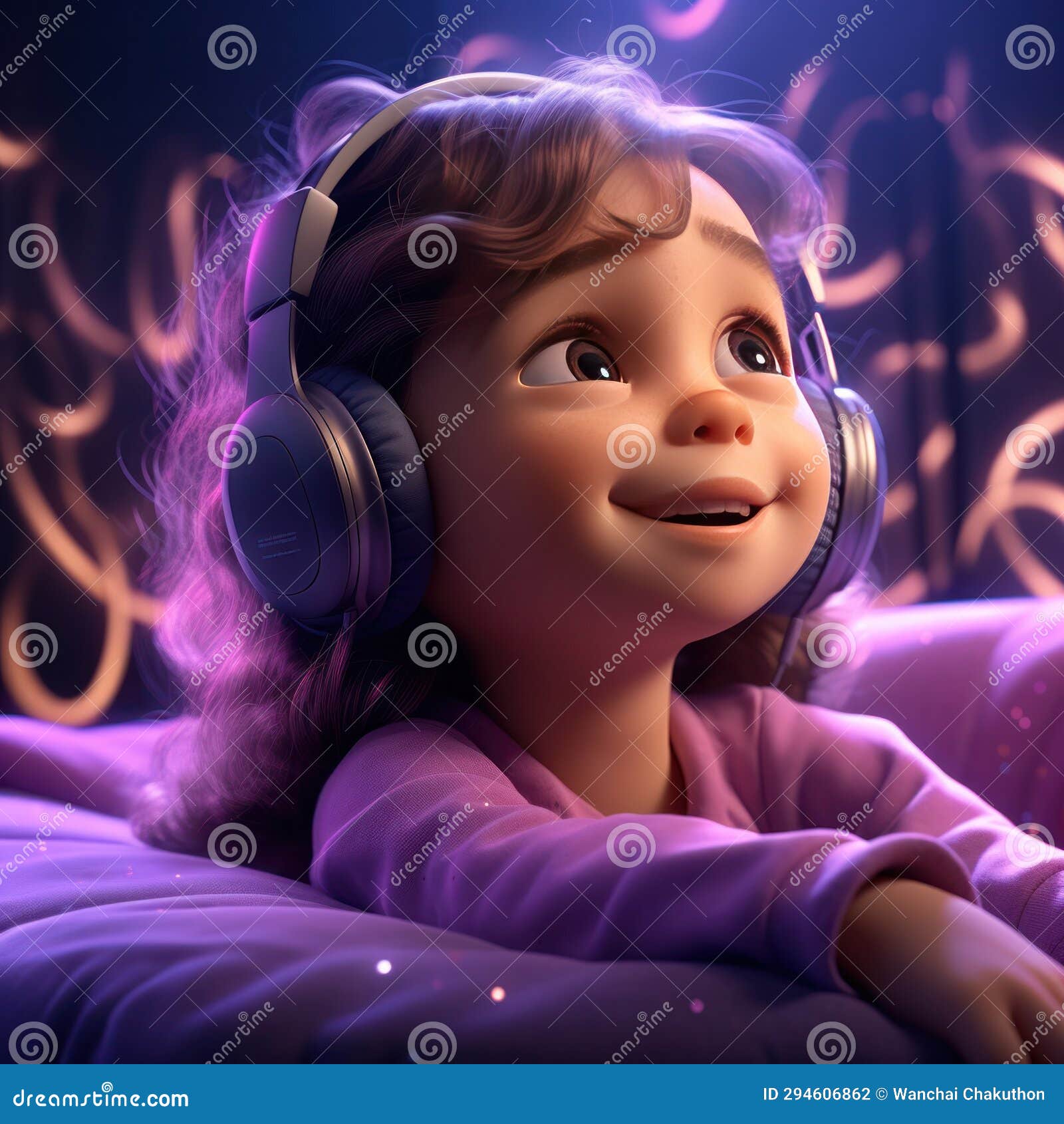Girl Sleeping with Headphones on, Ambient Chill Music, Music Notes ... Girl Sleeping with Headphones on, Ambient Chill Music, Music Notes ...