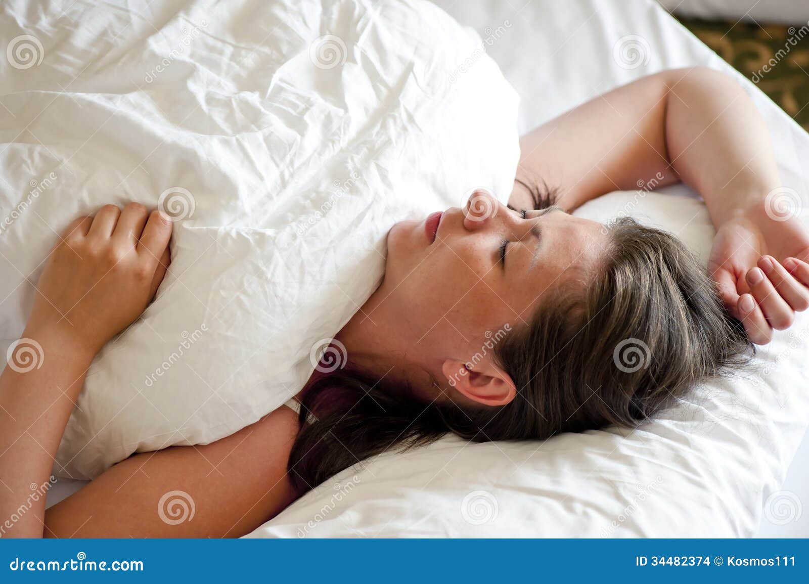 Girl Sleeping on Her Back Covered Stock Photo - Image of happiness ...