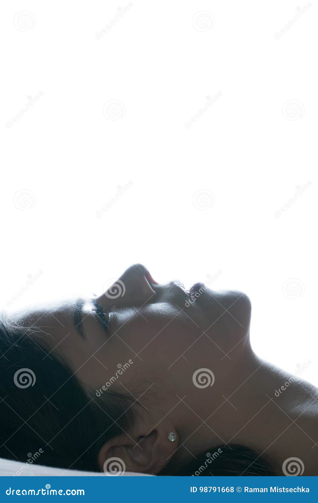 The Girl is Sleeping in the Morning. Morning Awakening Stock Photo ...