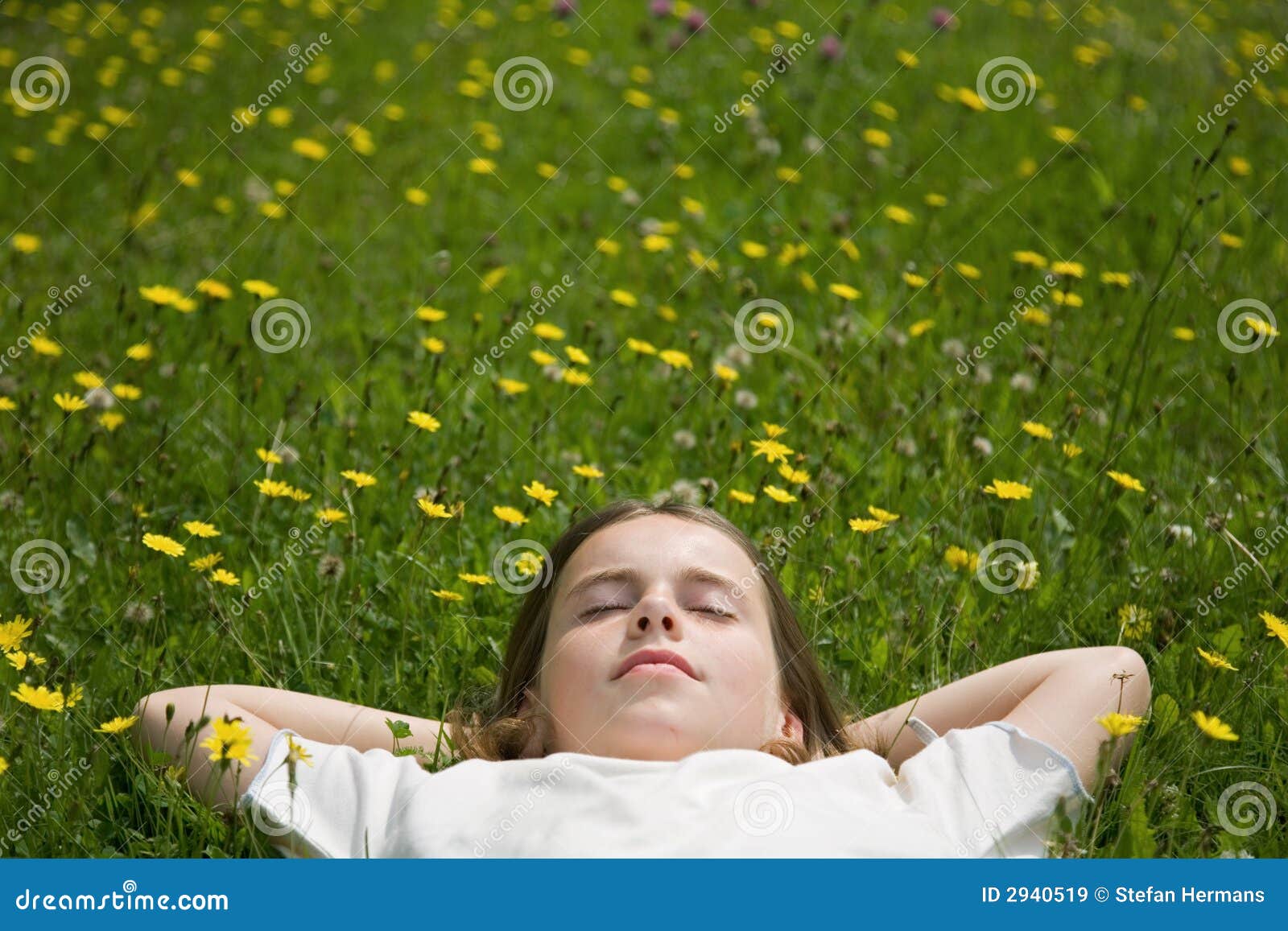 Girl sleeping outside stock image. Image of child, serene - 2940519