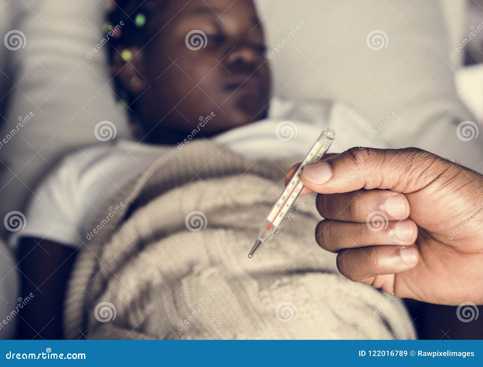 Girl Sleeping with Sickness on the Bed Stock Image - Image of ghanian ...