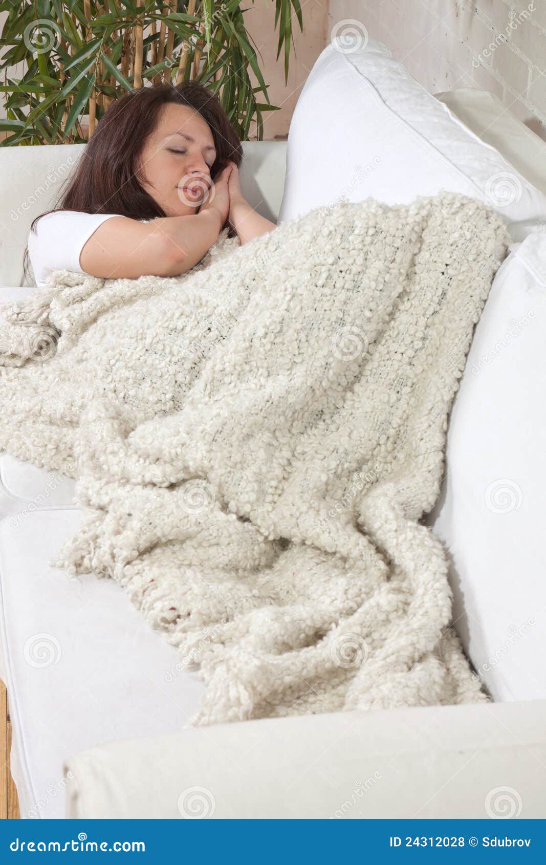 Girl Sleeps on a Soft Divan Stock Photo - Image of alone, drawing: 24312028