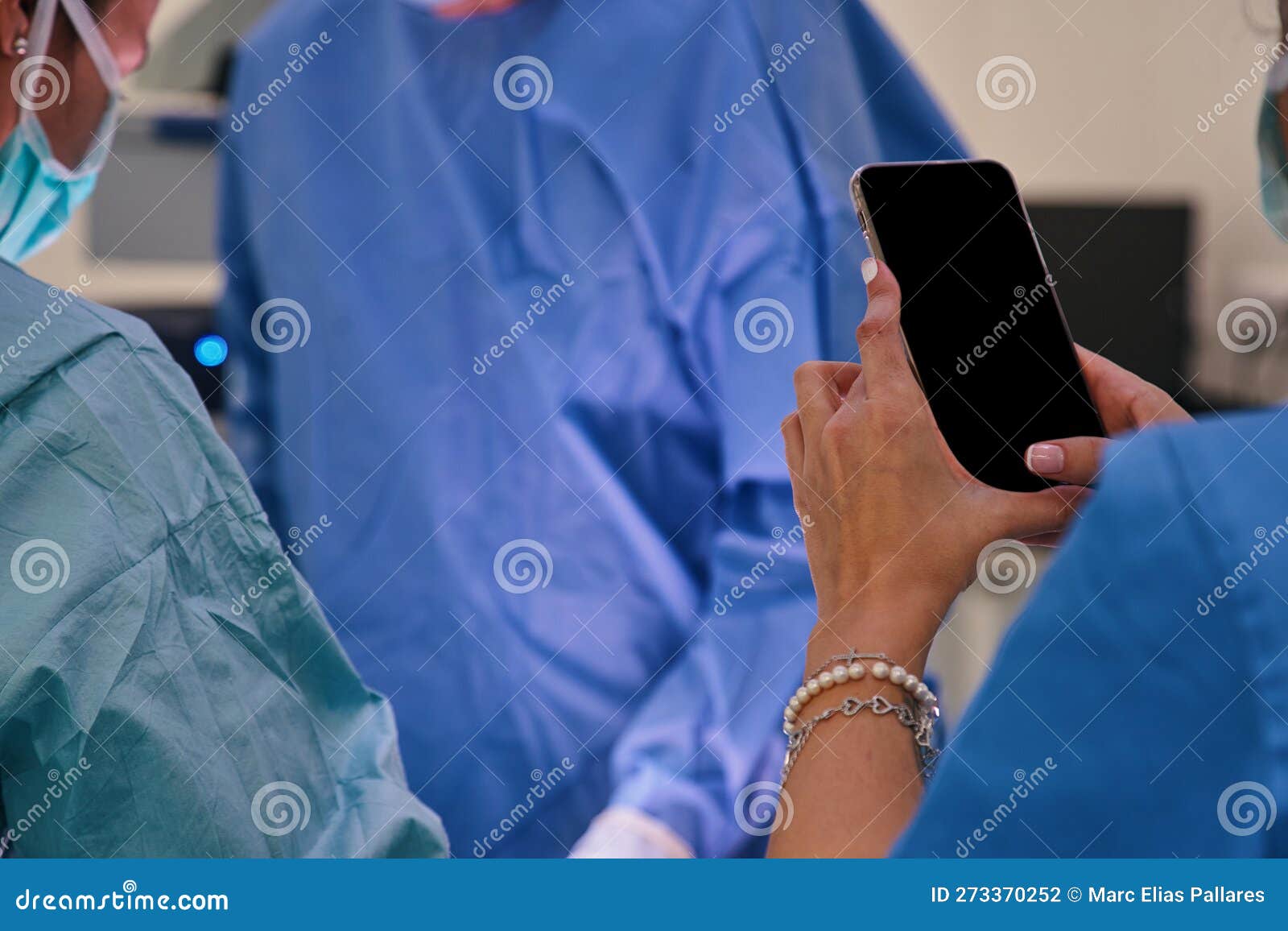 Girl with Smart Phone in Surgery Room Stock Photo - Image of profession ...