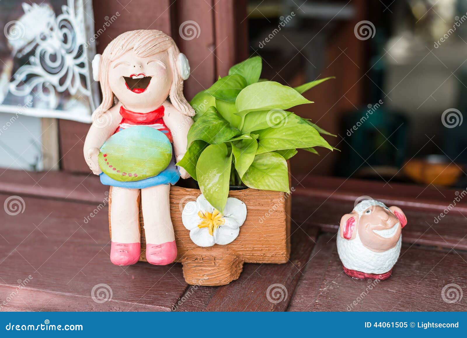 Girl smile figurine stock image. Image of face, close - 44061505