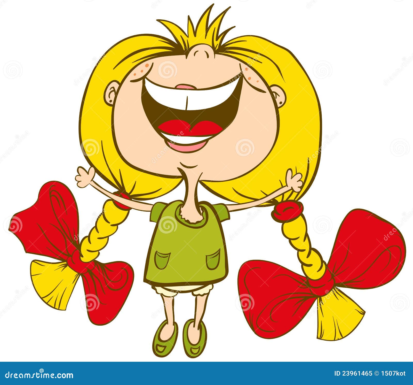 Girl smiled stock vector. Illustration of childhood, hair - 23961465