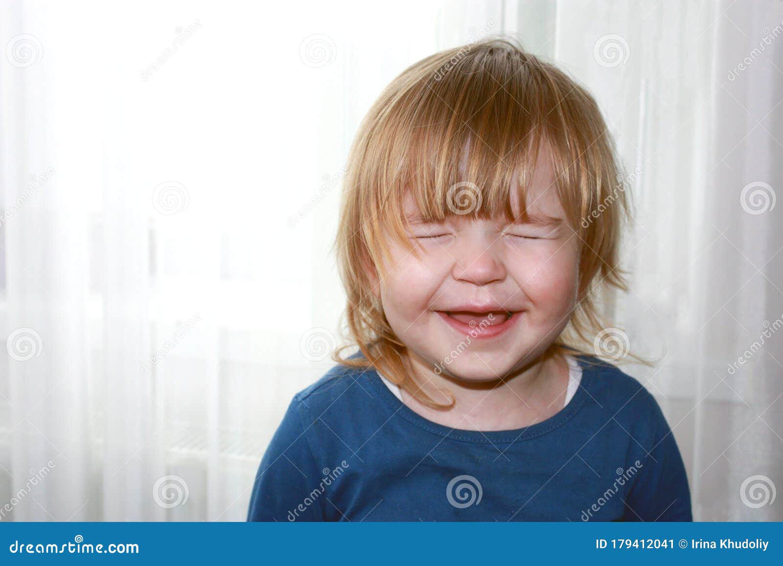 Girl Smiles with Her Eyes Closed Stock Image - Image of light, pretty ...