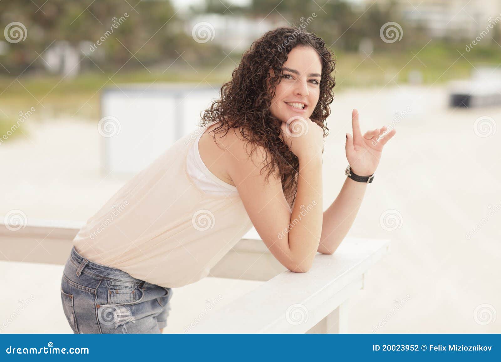 Girl smiling and waving stock photo. Image of lifestyle - 20023952