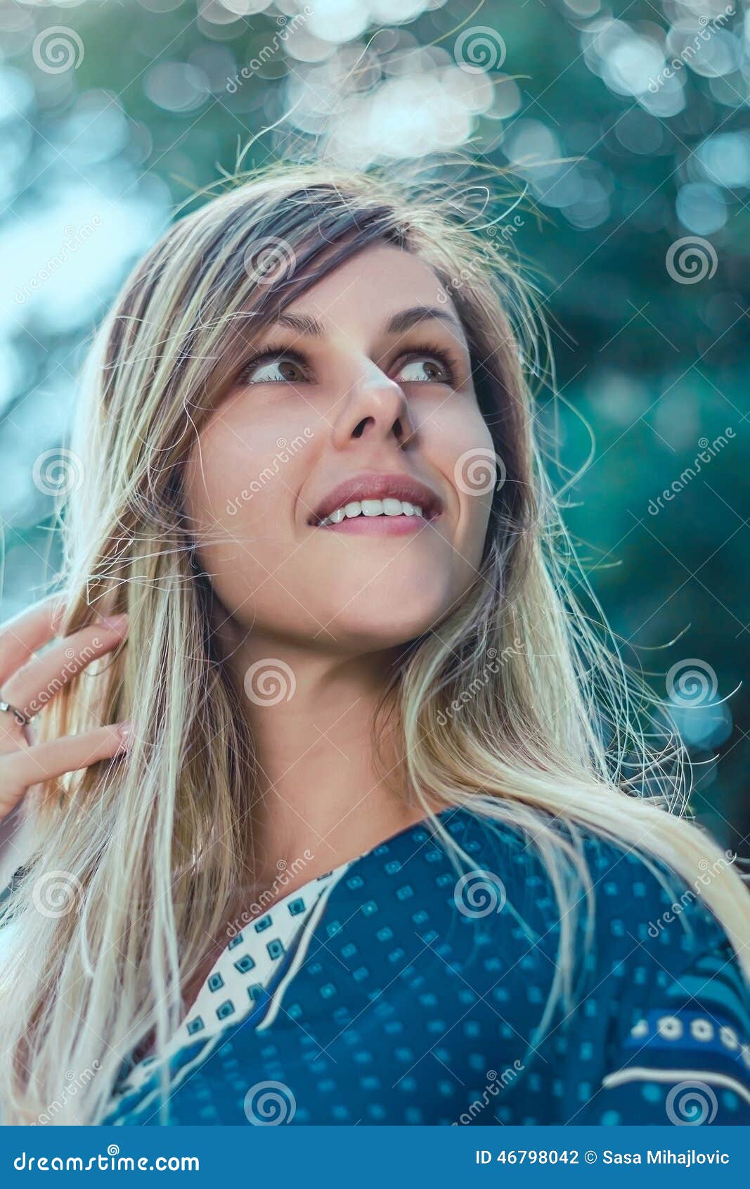 Girl smiling in the wind stock photo. Image of smiling - 46798042