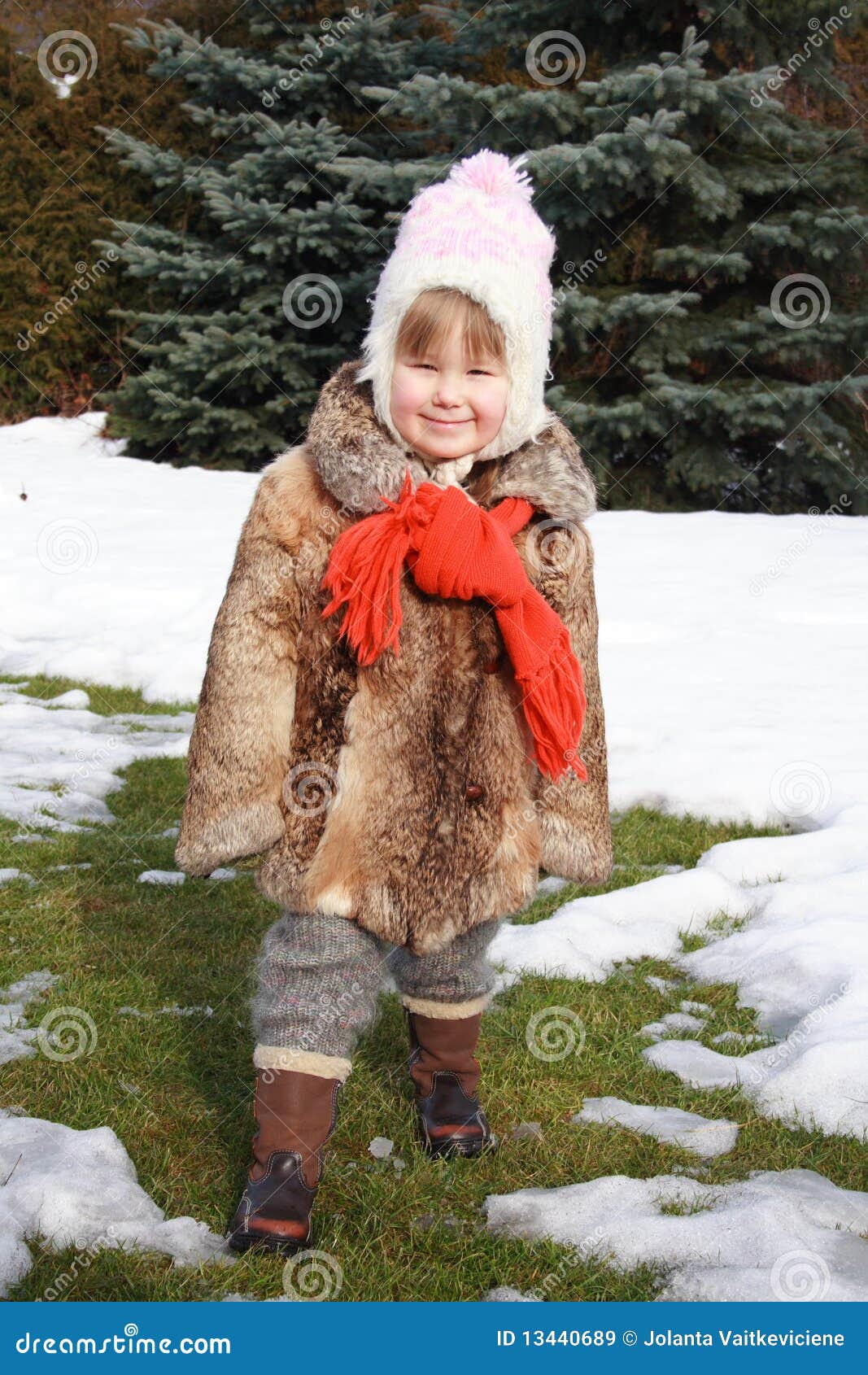 Girl smiling in winter stock image. Image of girl, january - 13440689
