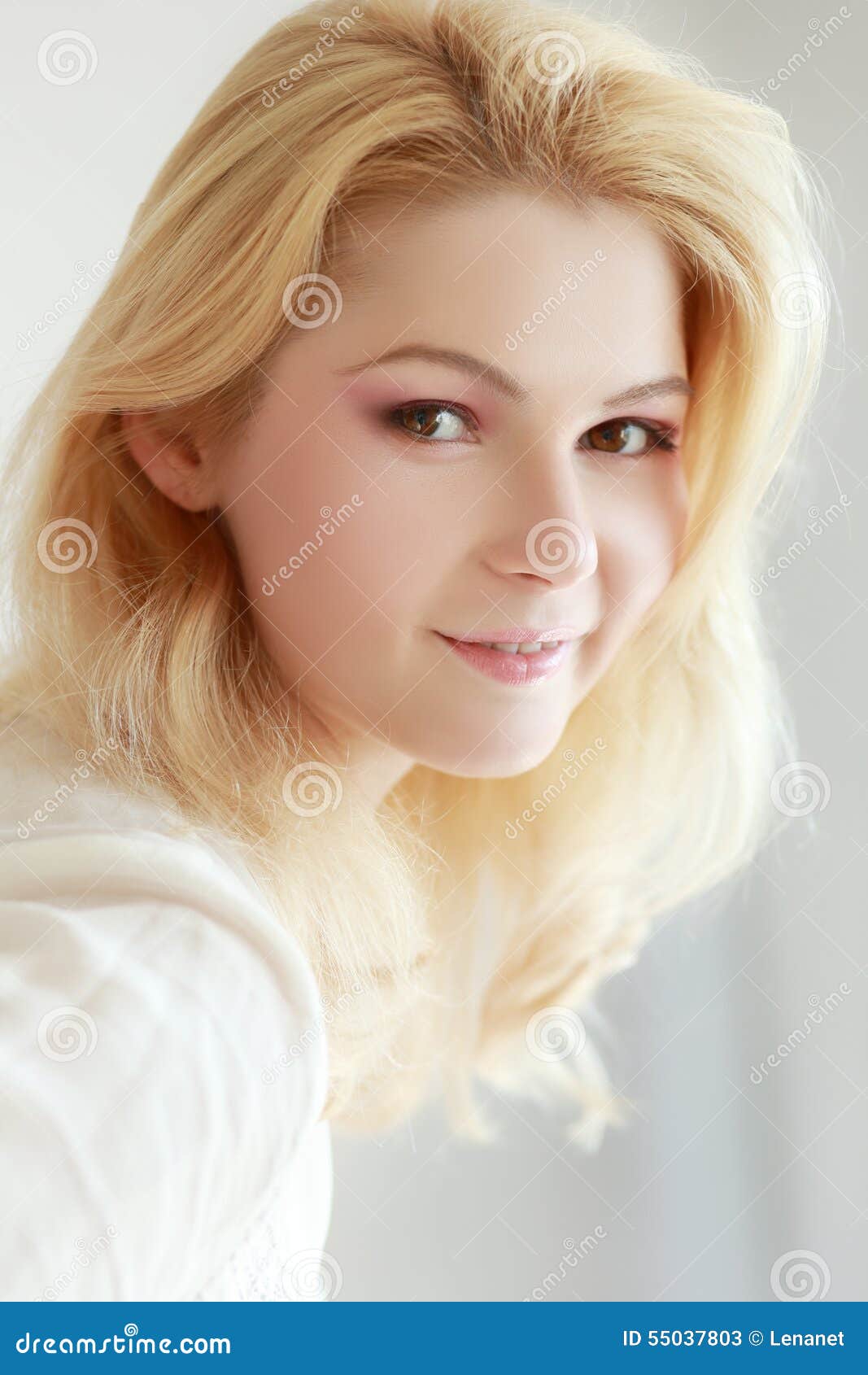 Girl smiling stock image. Image of feminine, blonde, lifestyle - 55037803