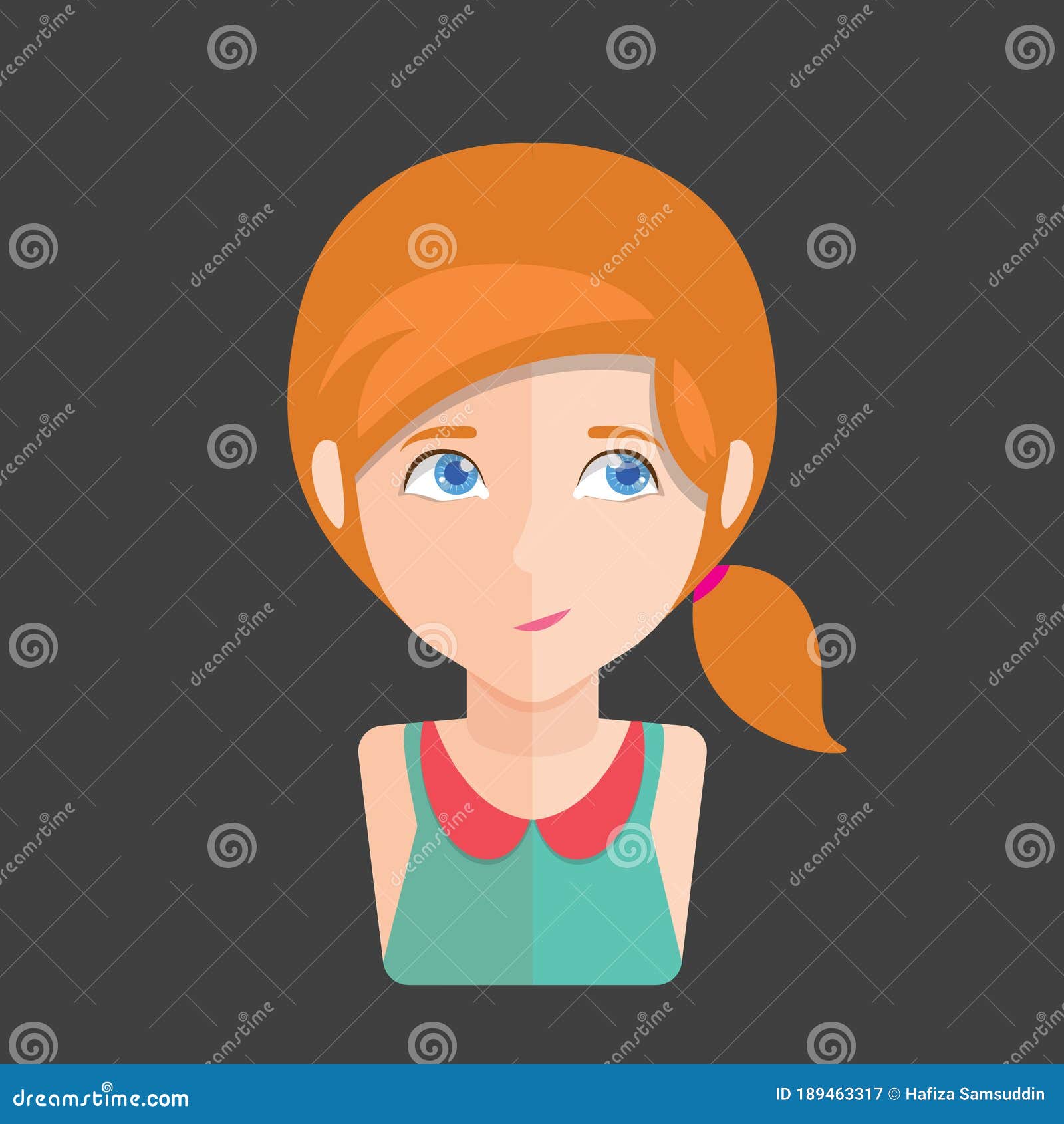 Girl Smirking. Vector Illustration Decorative Design Stock Vector ...