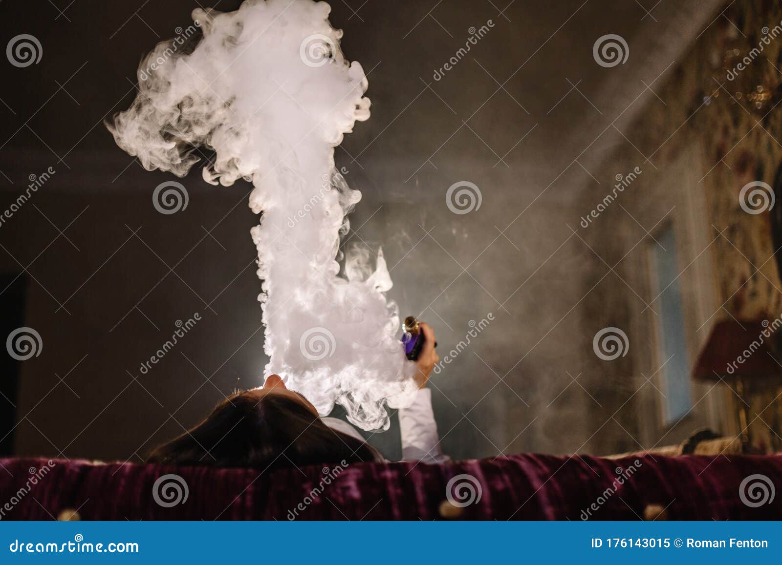Girl Smoking In Bed Stock Image Image Of Lifestyle 176143015