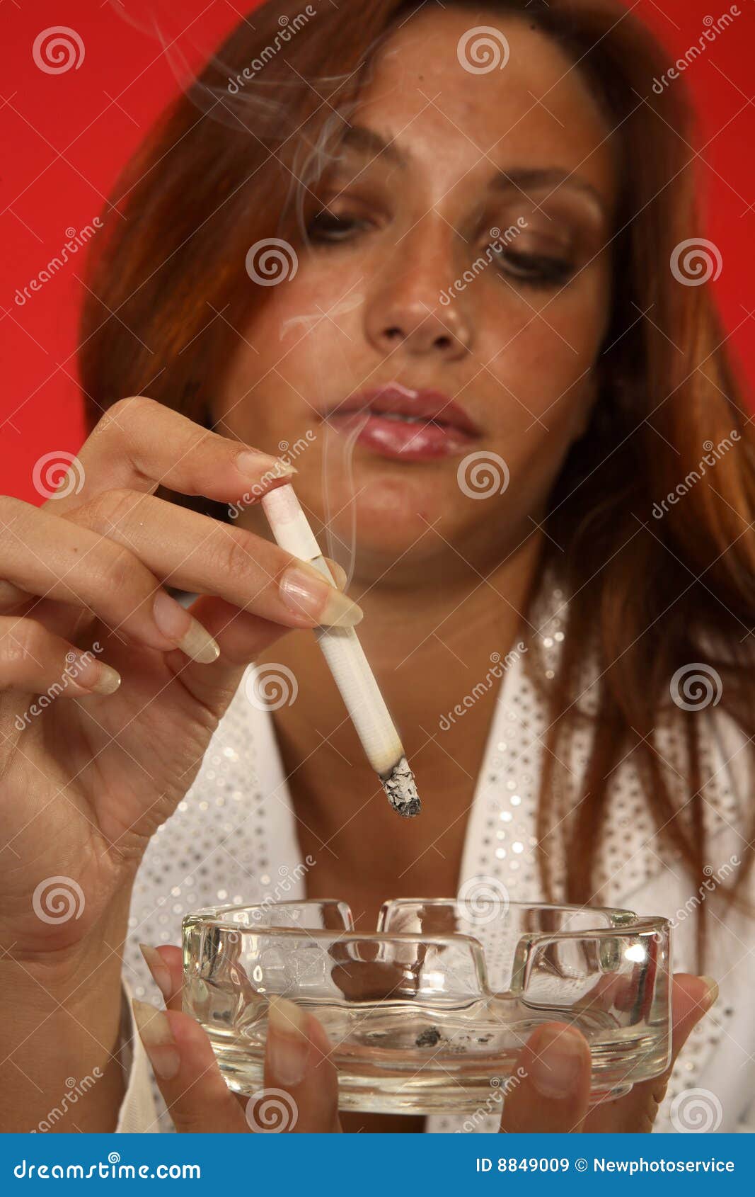 Girl smoking a cigarette stock image. Image of smoke, portrait - 8849009