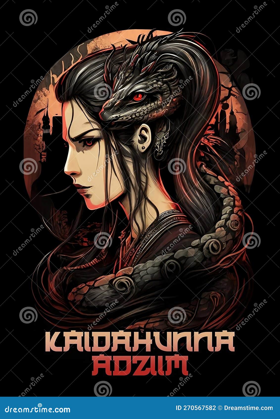 Girl and Snake Warrior Japanesse Stock Photo - Image of snake, girl ...