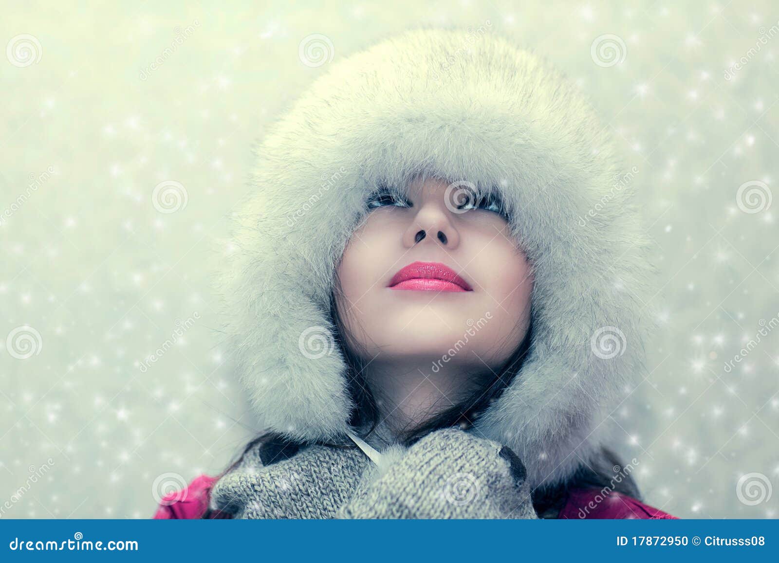Girl and snow stock photo. Image of imagination, color - 17872950