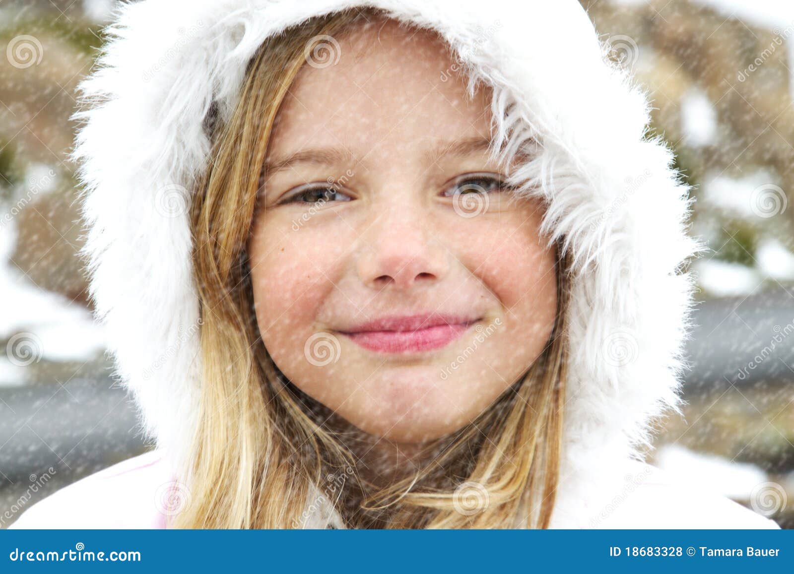 Girl in snow stock photo. Image of happiness, snow, cute - 18683328