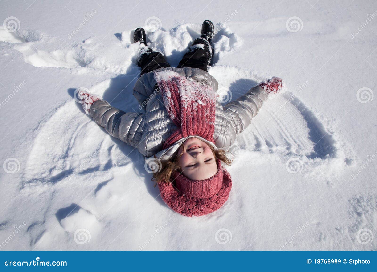 A girl on snow stock image. Image of beautiful, cold - 18768989