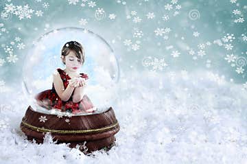 Girl in Snow Globe stock photo. Image of globe, december - 21920110