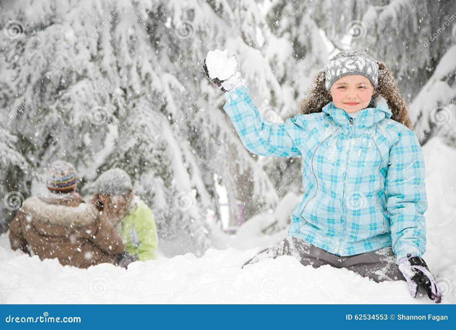 Girl with snowball stock image. Image of horizontal, explorer - 62534553