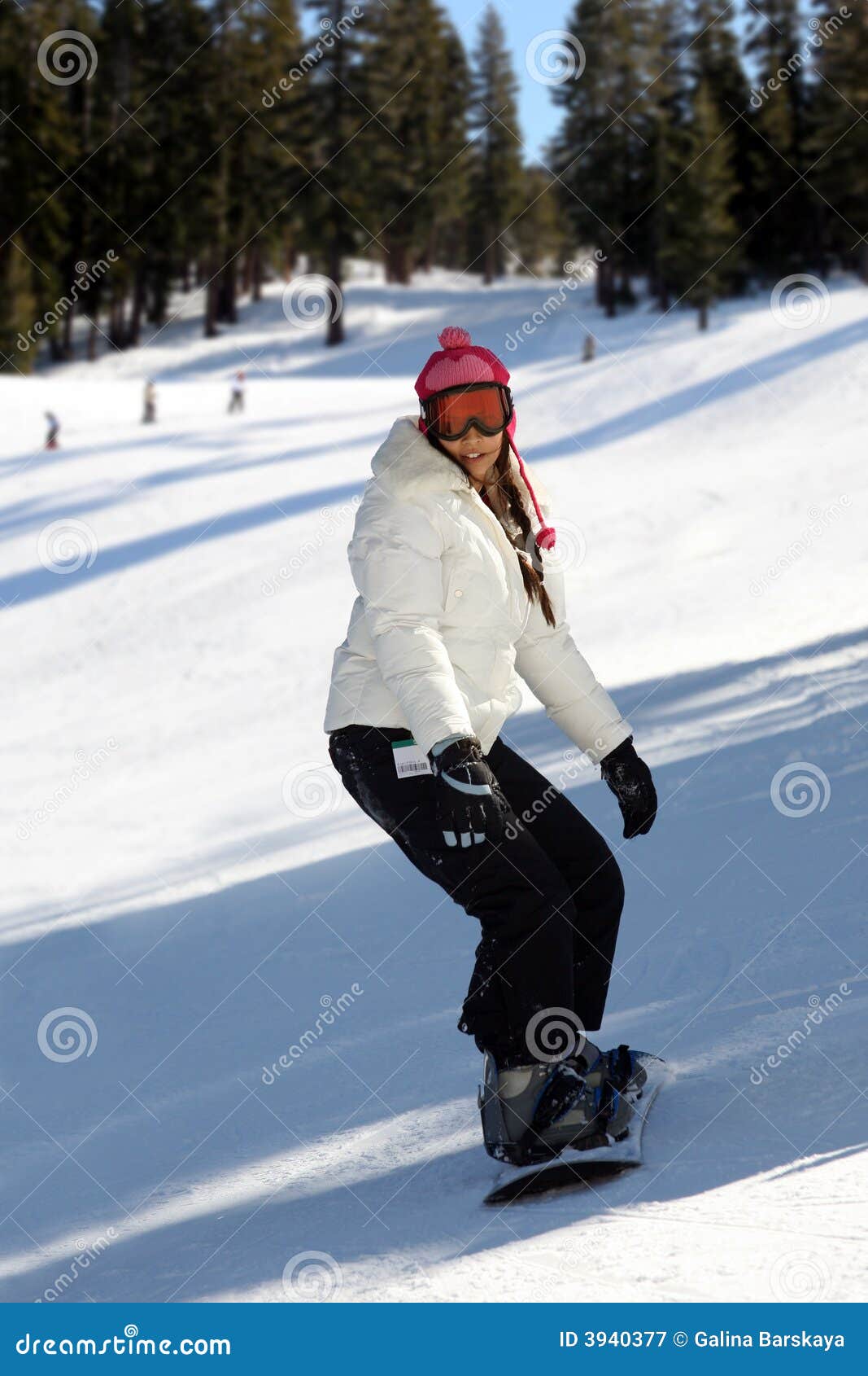 Girl snowboarding stock image. Image of snowboarding, dangerous - 3940377