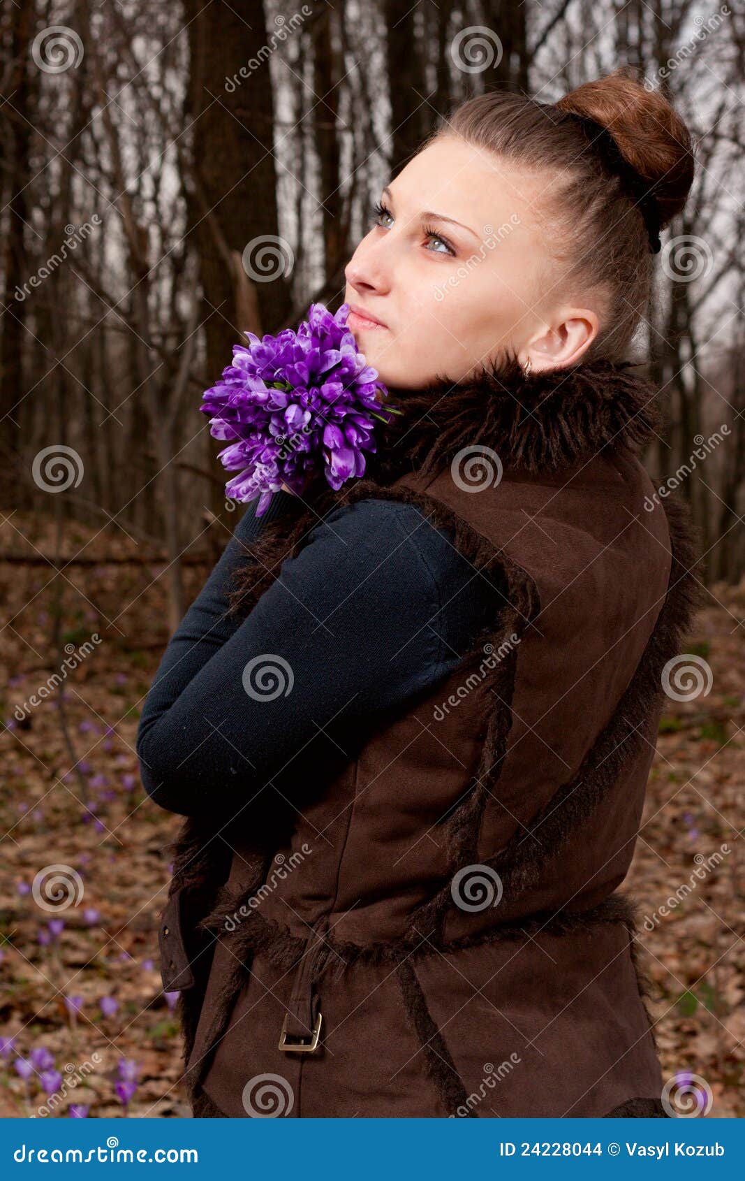 Girl with snowdrops stock photo. Image of sensuality - 24228044
