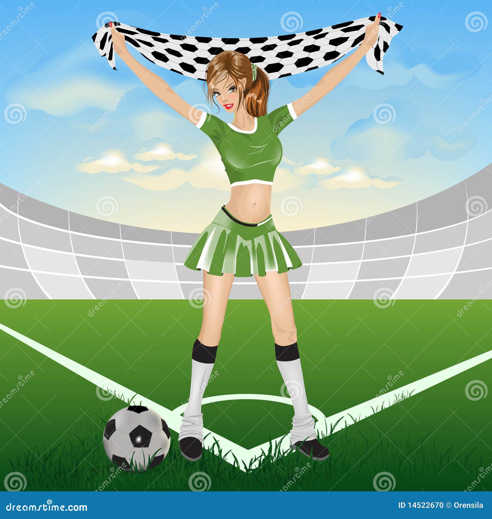 Girls Soccer Vector