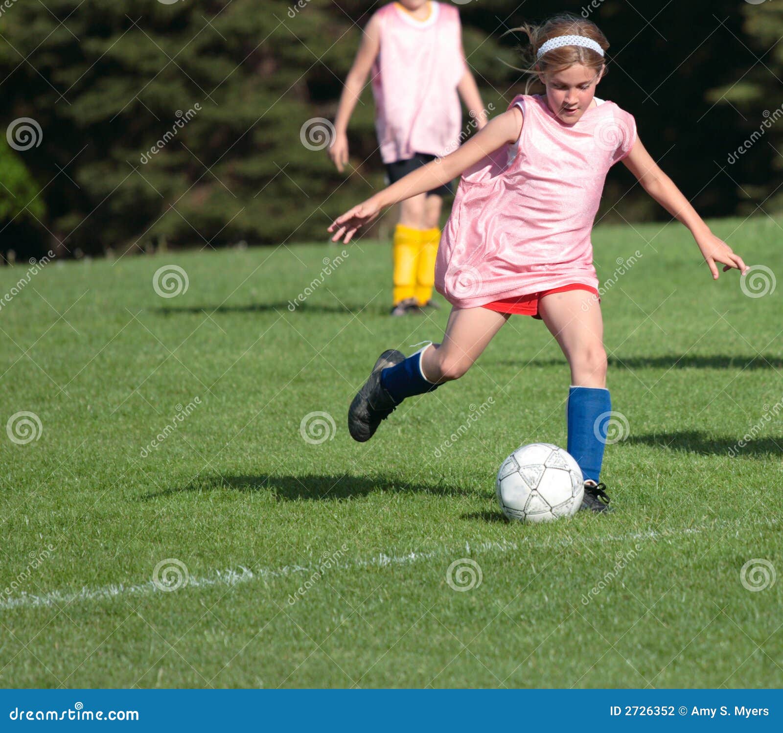 Girl at Soccer Field 1A stock photo. Image of kick, children - 2726352