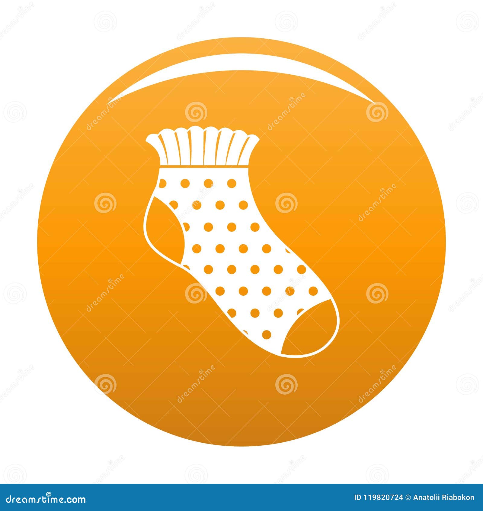 Girl Sock Icon Vector Orange Stock Vector - Illustration of holiday ...